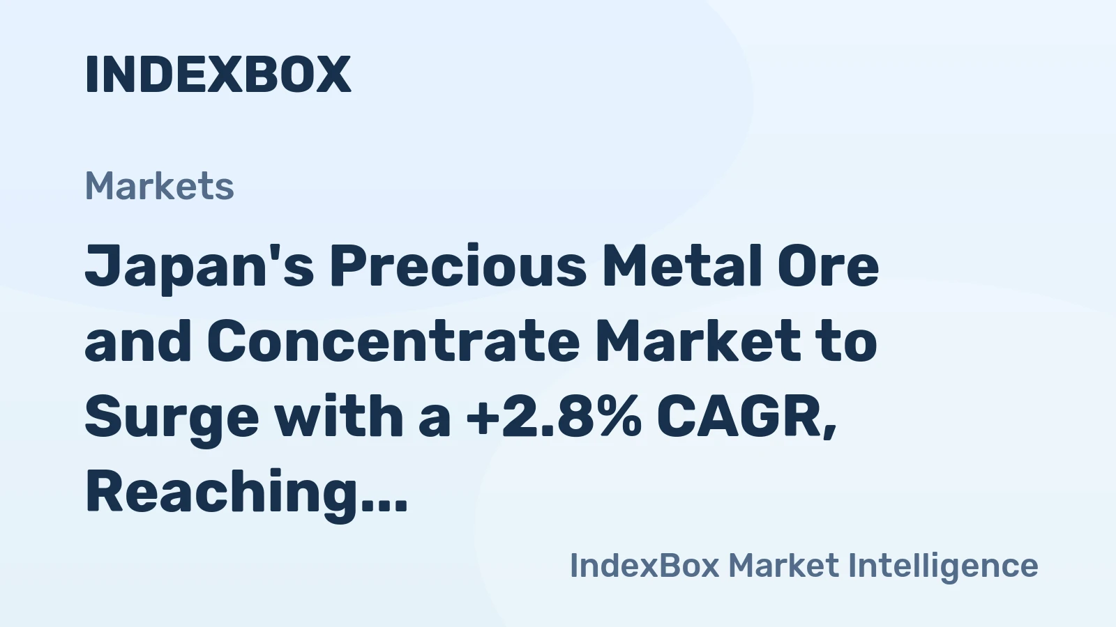 Japan's Precious Metal Ore and Concentrate Market to Surge with a +2.8% CAGR, Reaching $143M by 2035