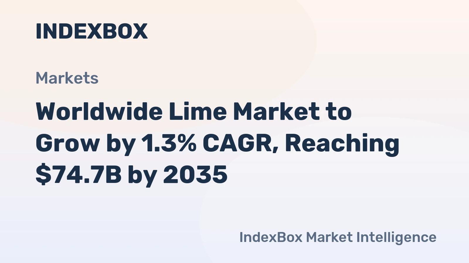 Worldwide Lime Market to Grow by 1.3% CAGR, Reaching $74.7B by 2035