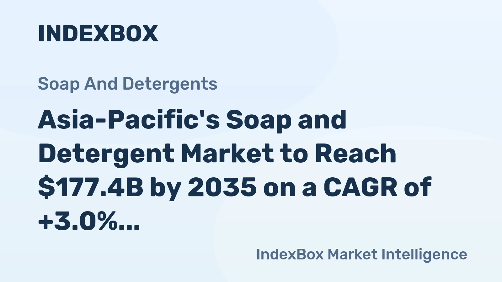 Asia-Pacific's Soap and Detergent Market to Reach $177.4B by 2035 on a CAGR of +3.0%