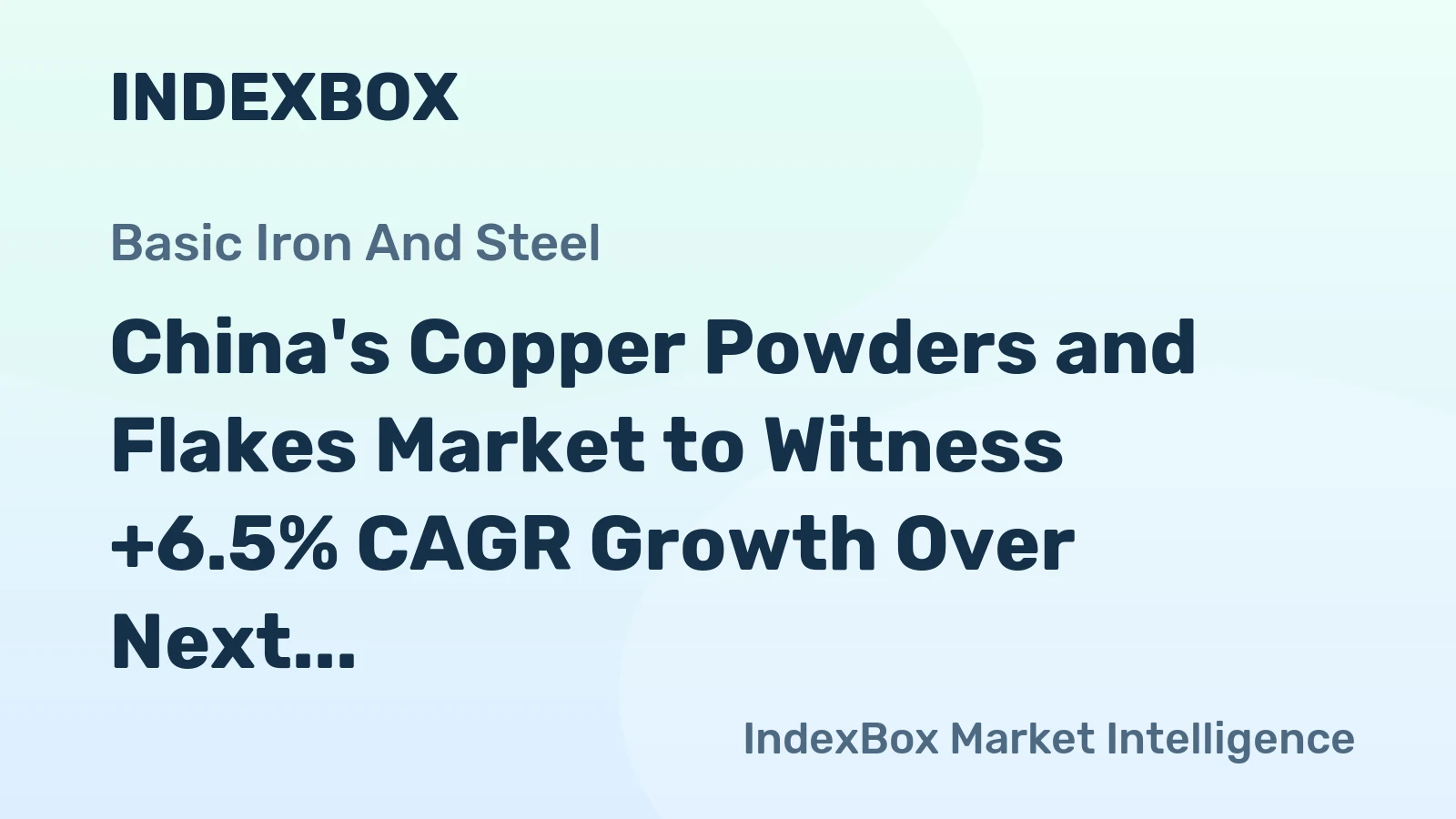 China's Copper Powders and Flakes Market to Witness +6.5% CAGR Growth Over Next Decade