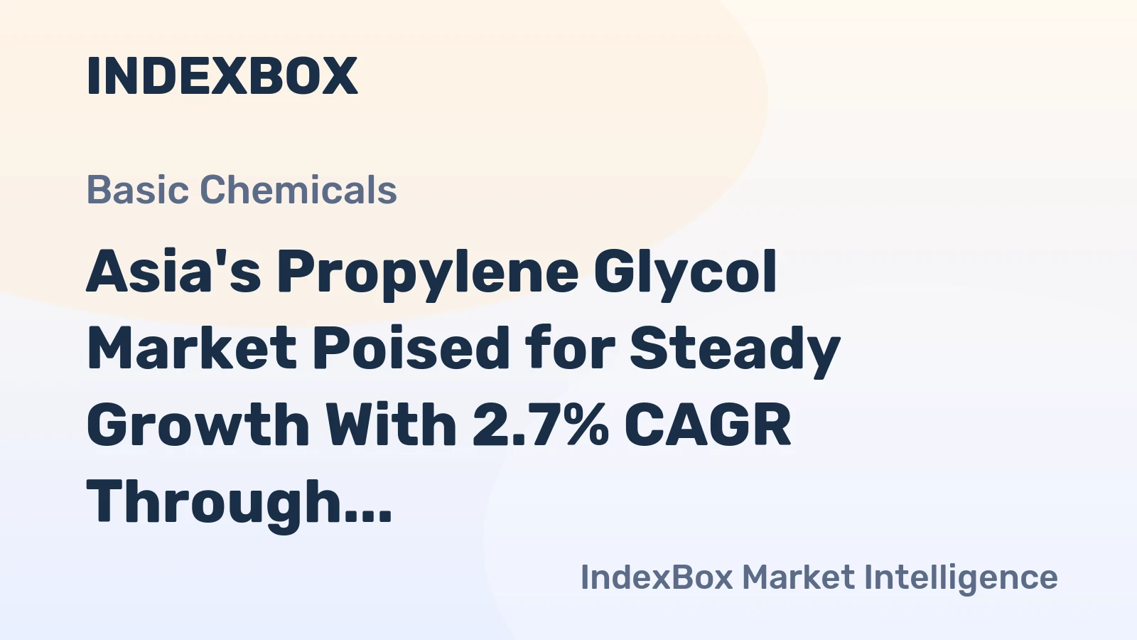 Asia's Propylene Glycol Market Poised for Steady Growth With 2.7% CAGR Through 2035