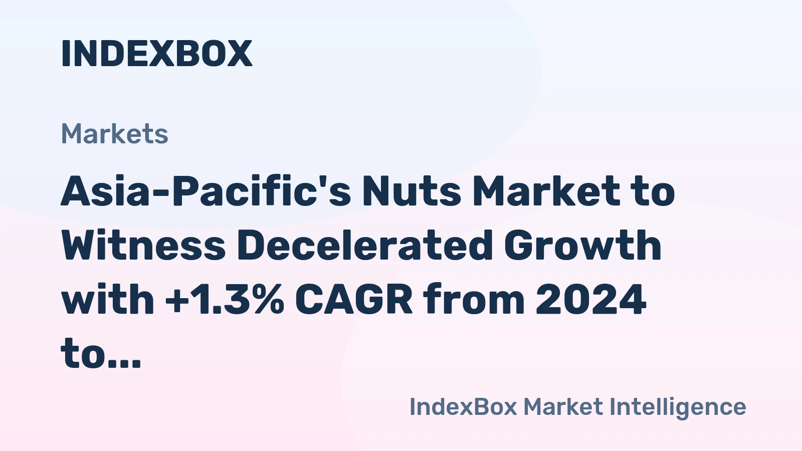 Asia-Pacific's Nuts Market to Witness Decelerated Growth with +1.3% CAGR from 2024 to 2035