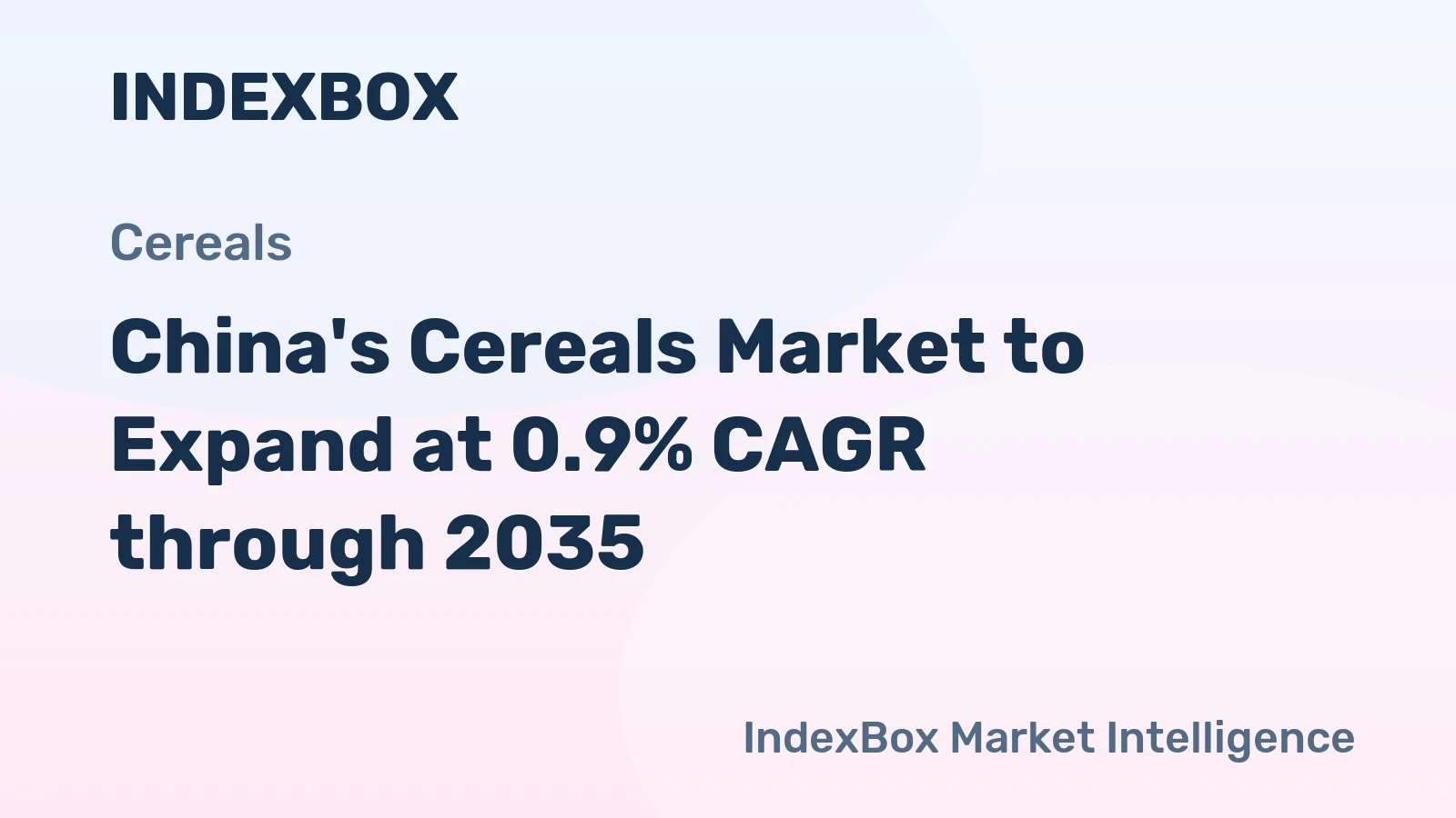 China's Cereals Market to Expand at 0.9% CAGR through 2035