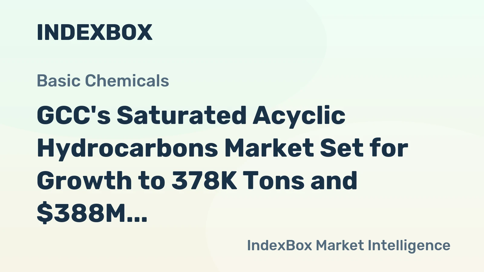 GCC's Saturated Acyclic Hydrocarbons Market Set for Growth to 378K Tons and $388M