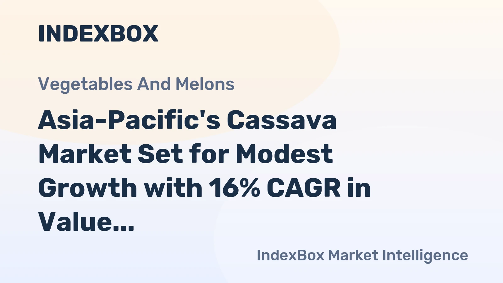 Asia-Pacific's Cassava Market Set for Modest Growth with 16% CAGR in Value Through 2035