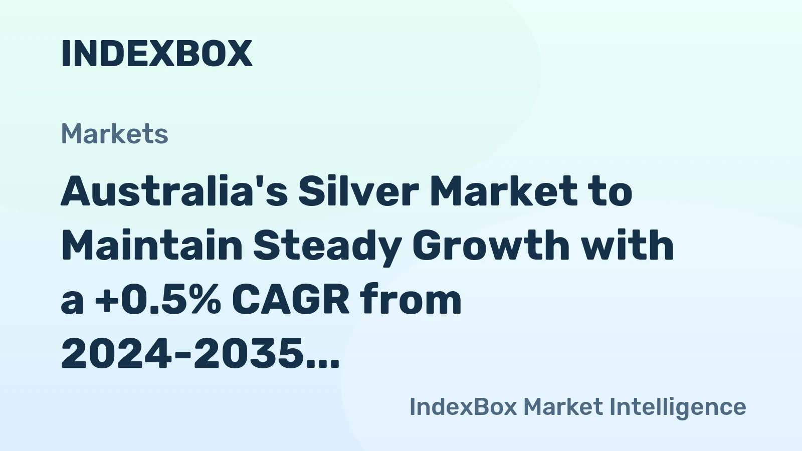 Australia's Silver Market to Maintain Steady Growth with a +0.5% CAGR from 2024-2035
