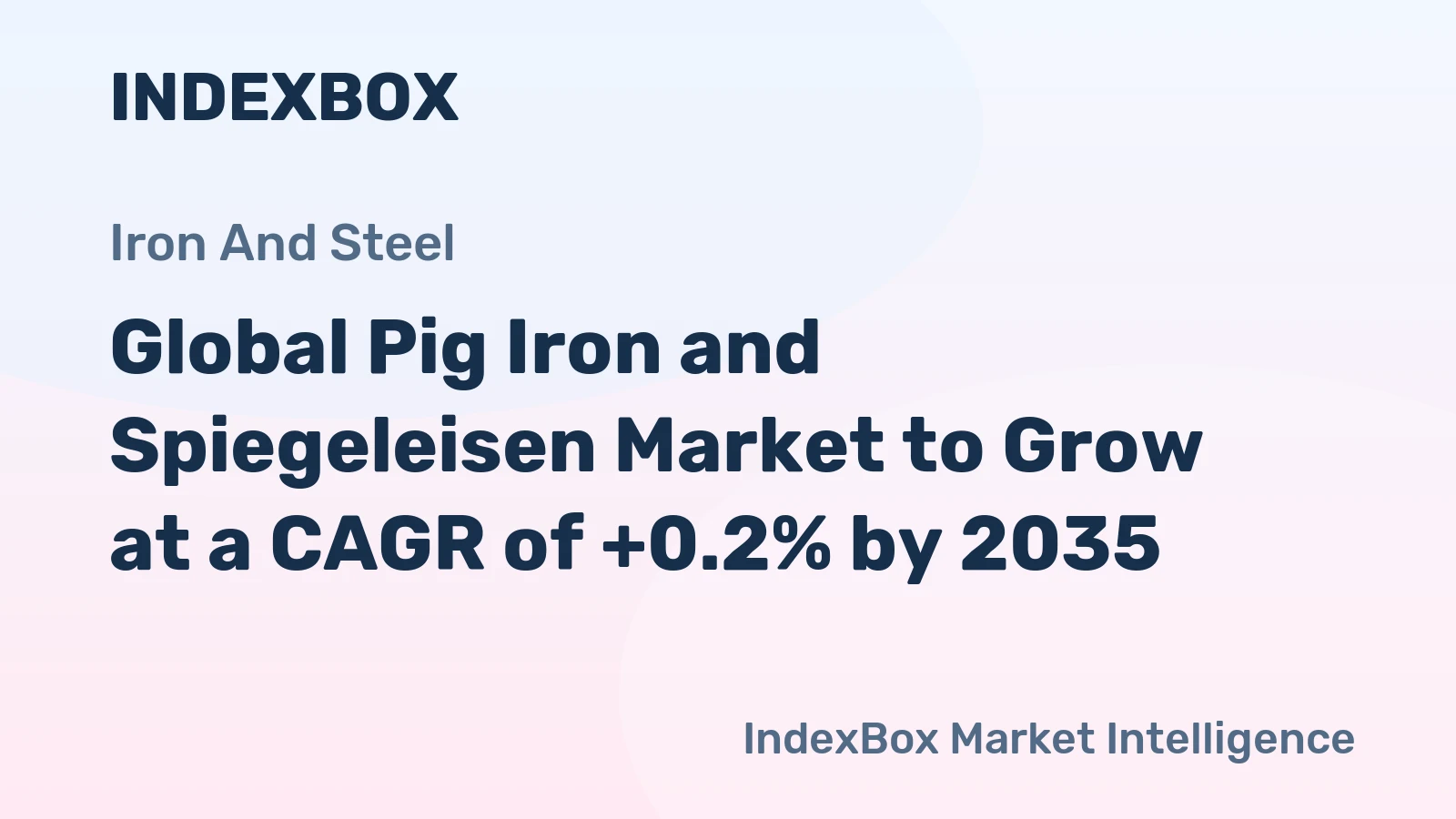 Global Pig Iron and Spiegeleisen Market to Grow at a CAGR of +0.2% by 2035