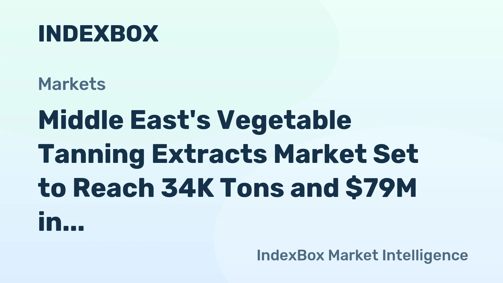 Middle East's Vegetable Tanning Extracts Market Set to Reach 34K Tons and $79M in Value