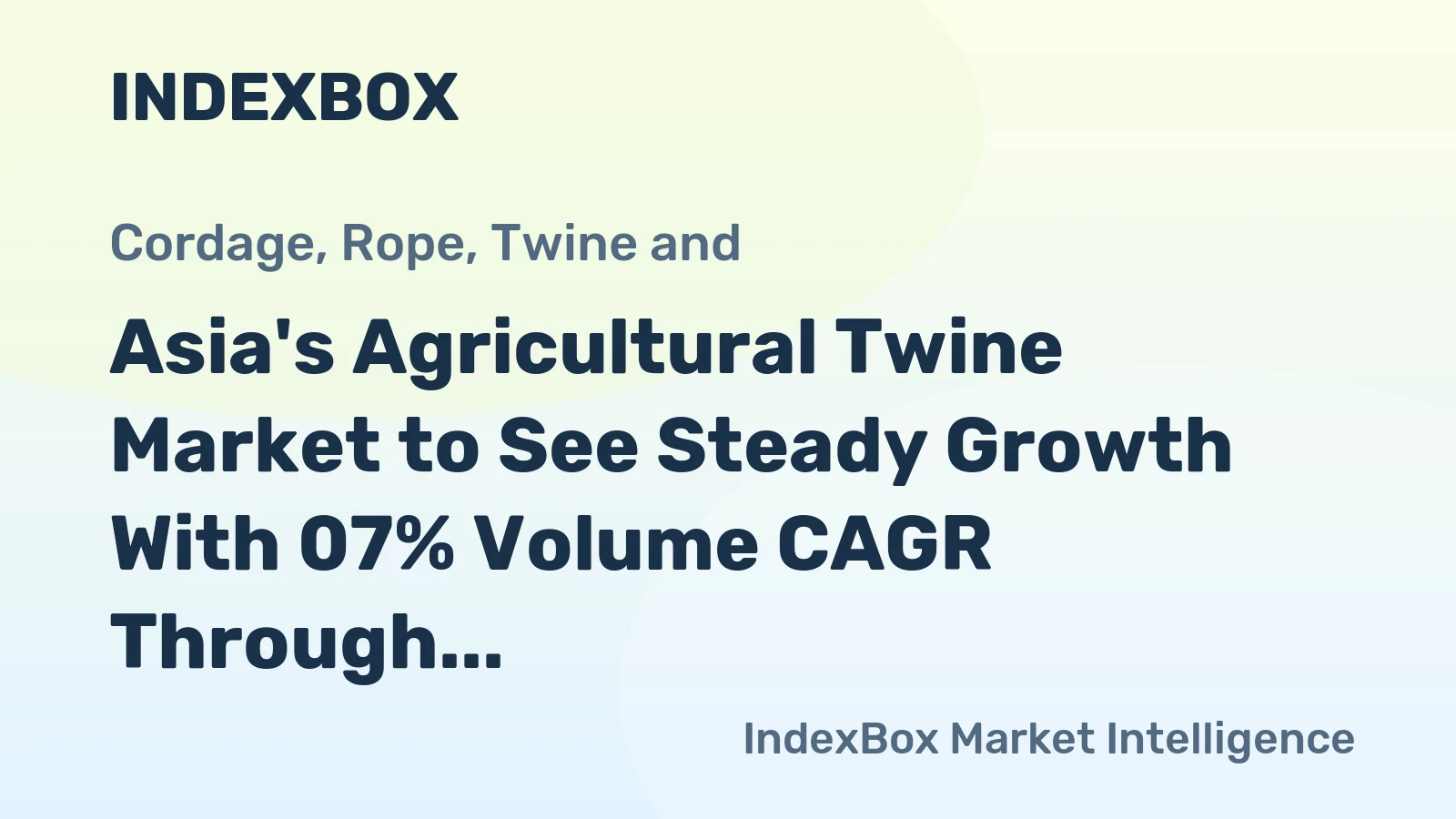 Asia's Agricultural Twine Market to See Steady Growth With 07% Volume CAGR Through 2035