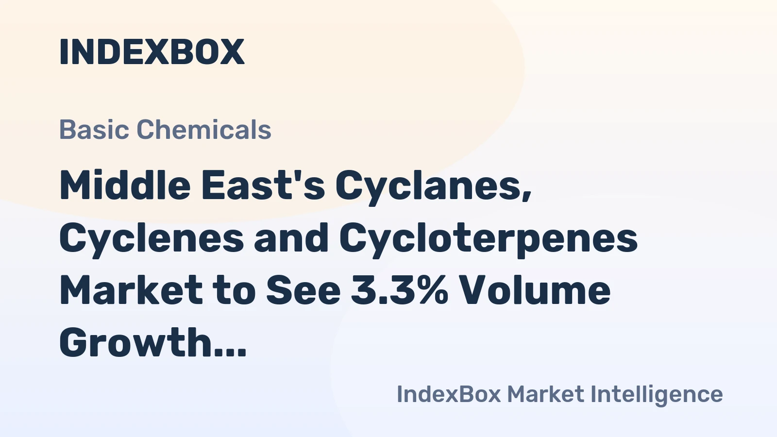 Middle East's Cyclanes, Cyclenes and Cycloterpenes Market to See 3.3% Volume Growth and $496M Value by 2035