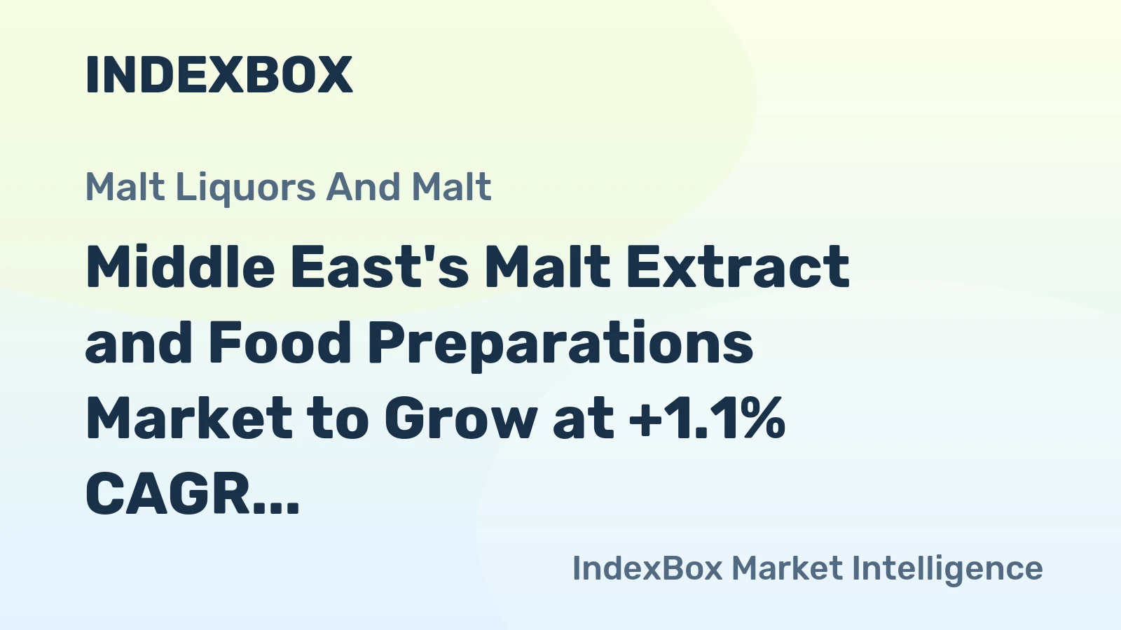 Middle East's Malt Extract and Food Preparations Market to Grow at +1.1% CAGR, Reaching 438K tons by 2035