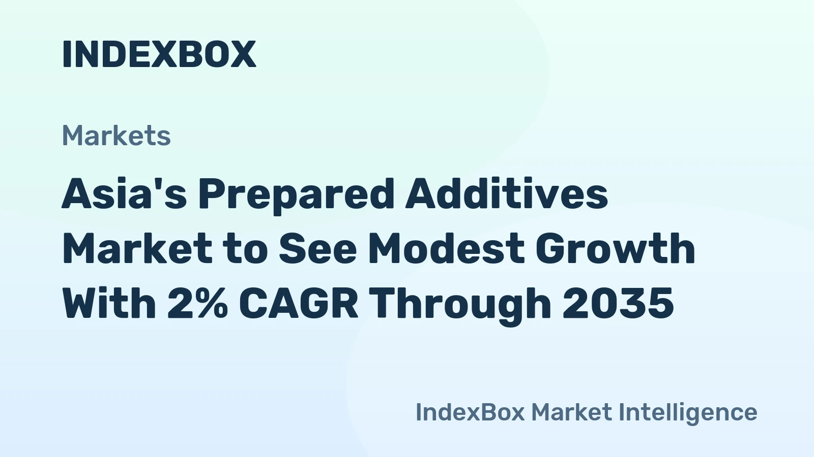 Asia's Prepared Additives Market to See Modest Growth With 2% CAGR Through 2035