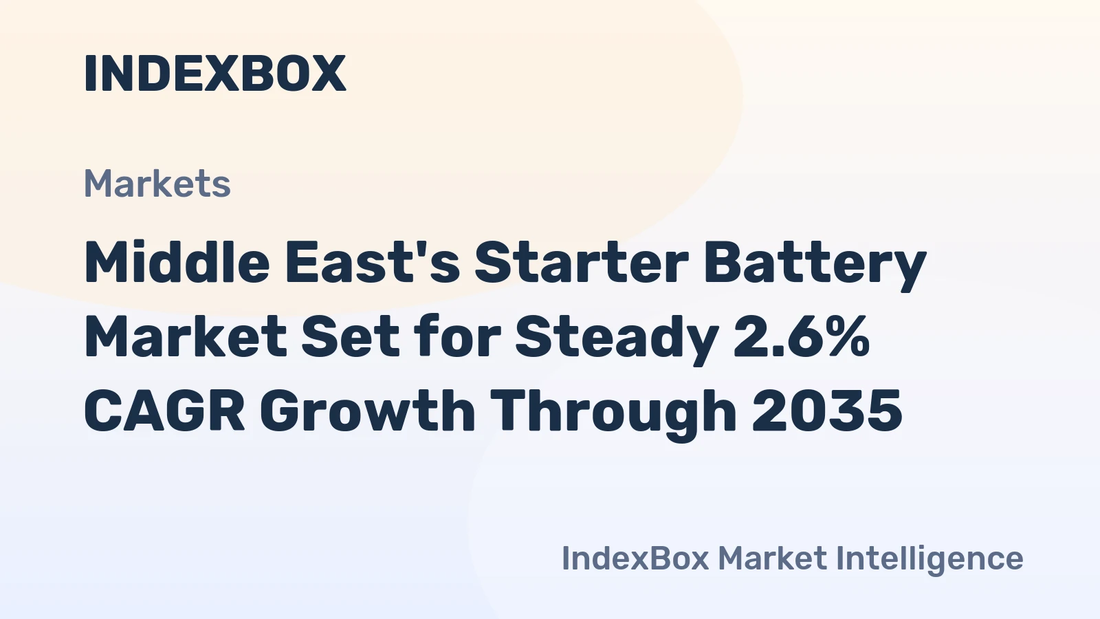 Middle East's Starter Battery Market Set for Steady 2.6% CAGR Growth Through 2035