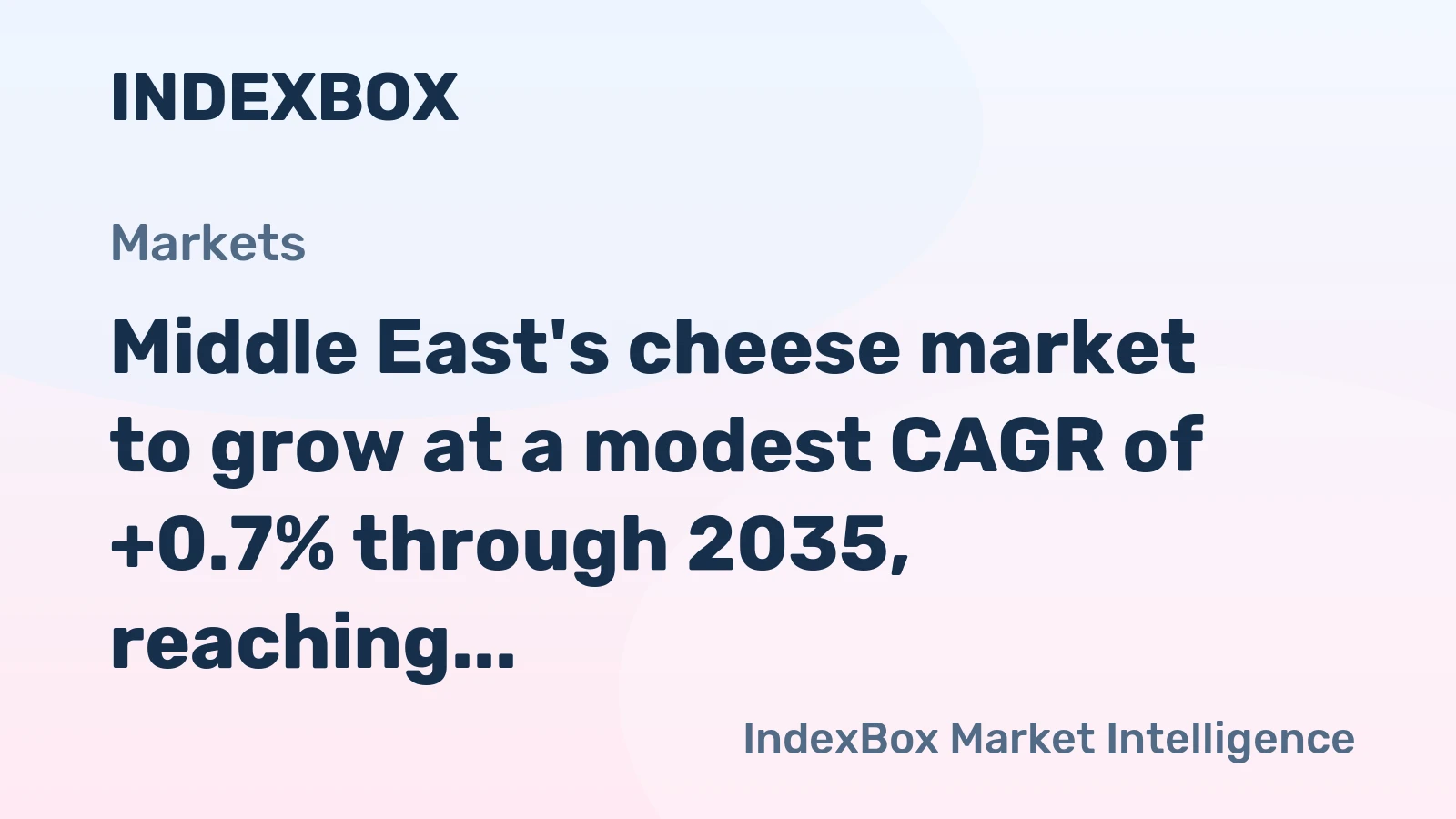 Middle East's cheese market to grow at a modest CAGR of +0.7% through 2035, reaching 2.2M tons, driven by rising regional demand.