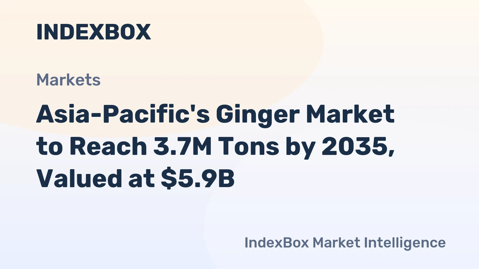 Asia-Pacific's Ginger Market to Reach 3.7M Tons by 2035, Valued at $5.9B