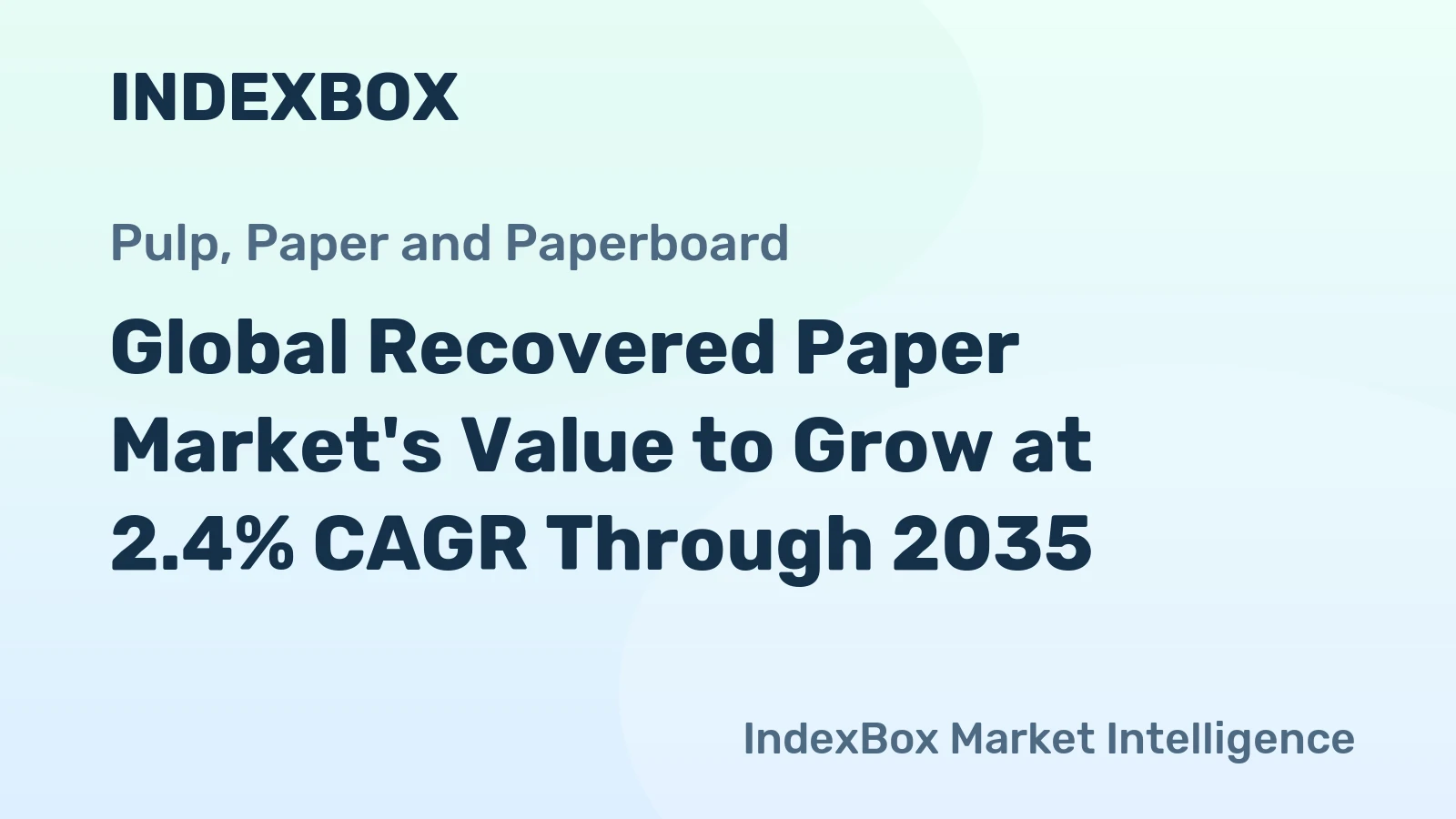 Global Recovered Paper Market's Value to Grow at 2.4% CAGR Through 2035