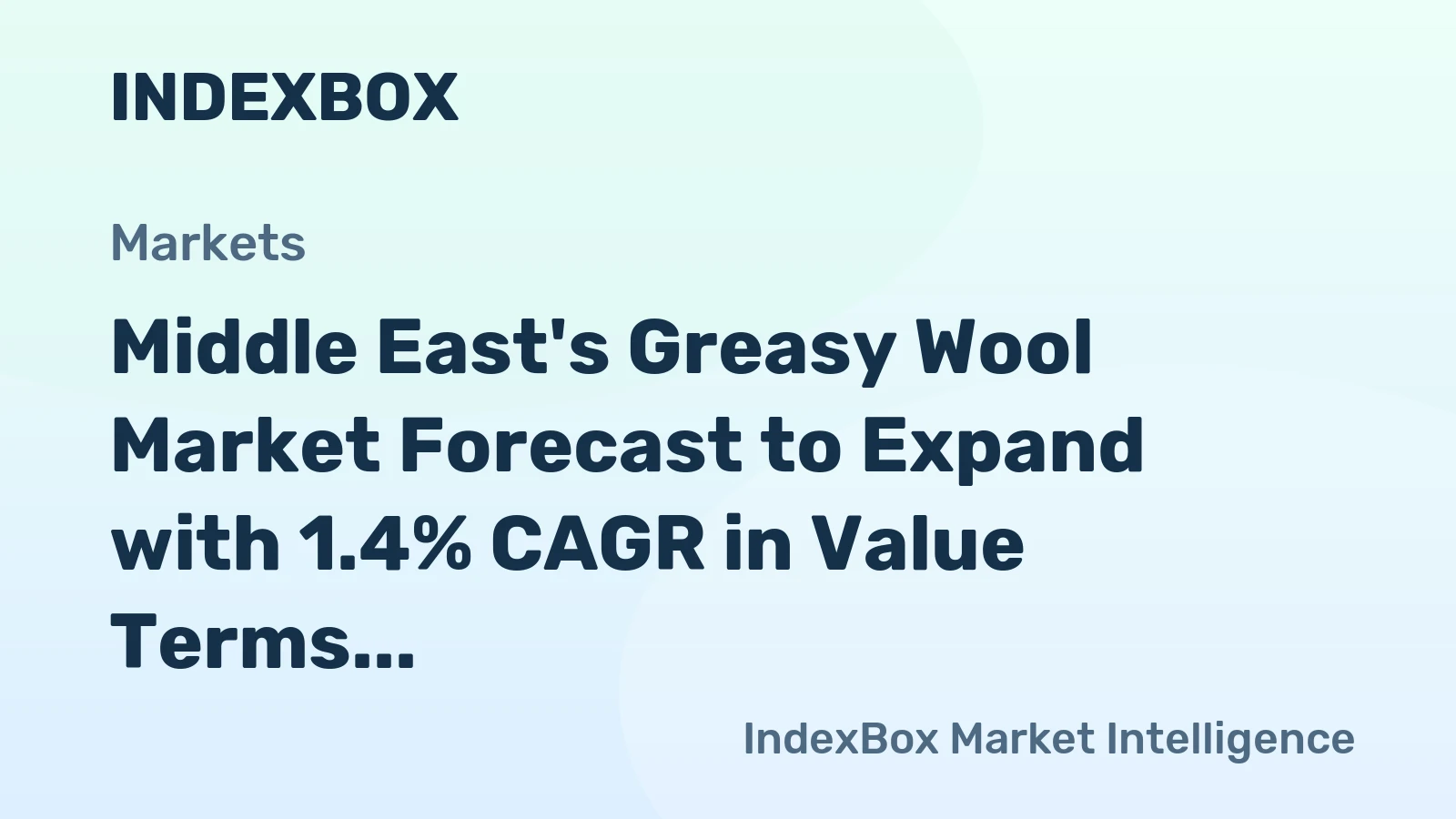 Middle East's Greasy Wool Market Forecast to Expand with 1.4% CAGR in Value Terms