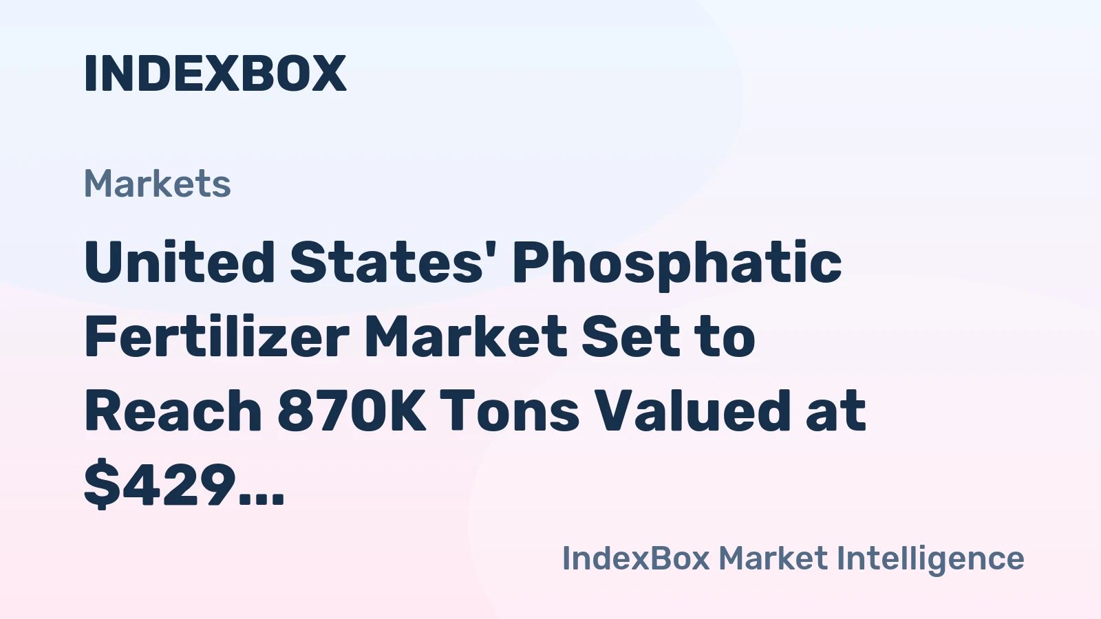 United States' Phosphatic Fertilizer Market Set to Reach 870K Tons Valued at $429 Million