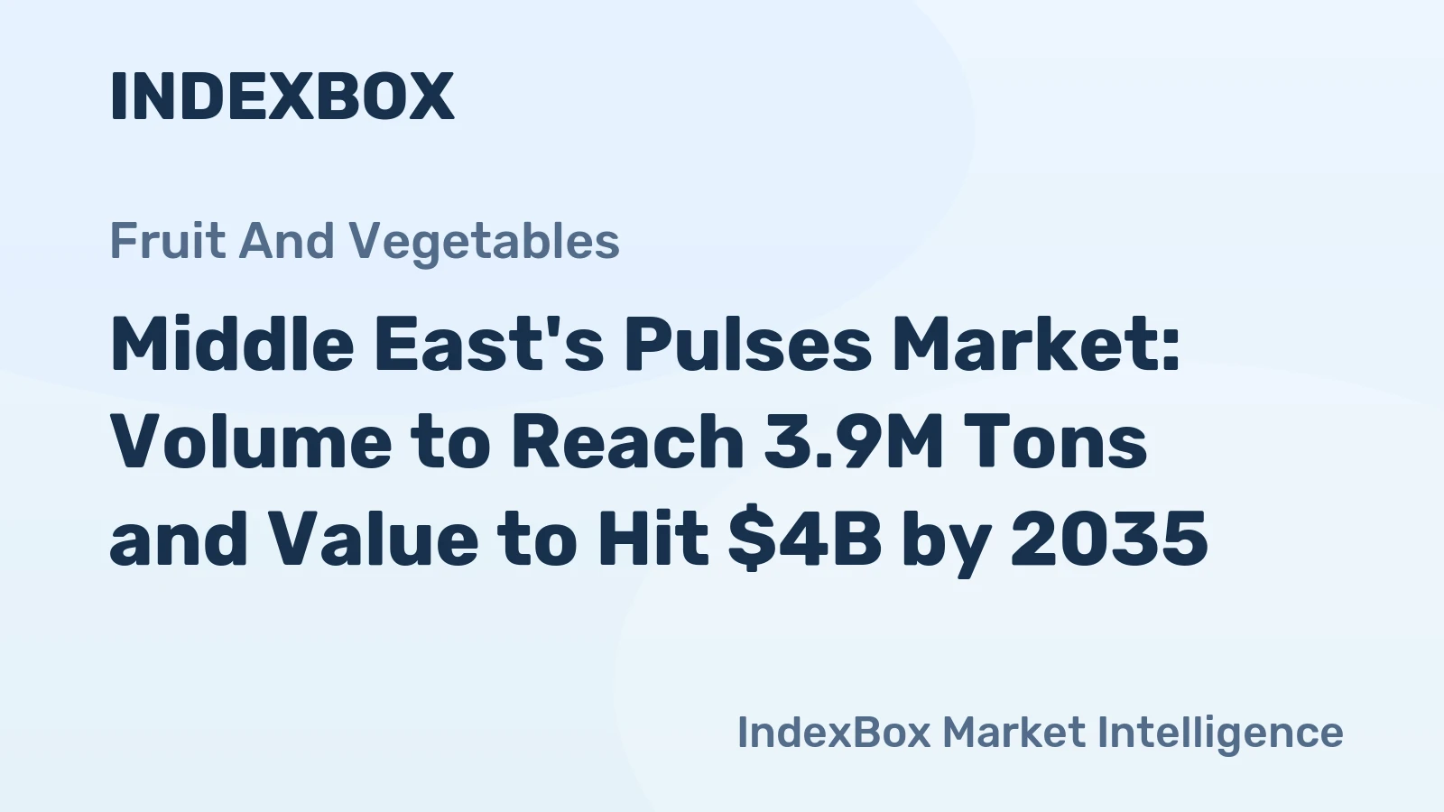 Middle East's Pulses Market: Volume to Reach 3.9M Tons and Value to Hit $4B by 2035