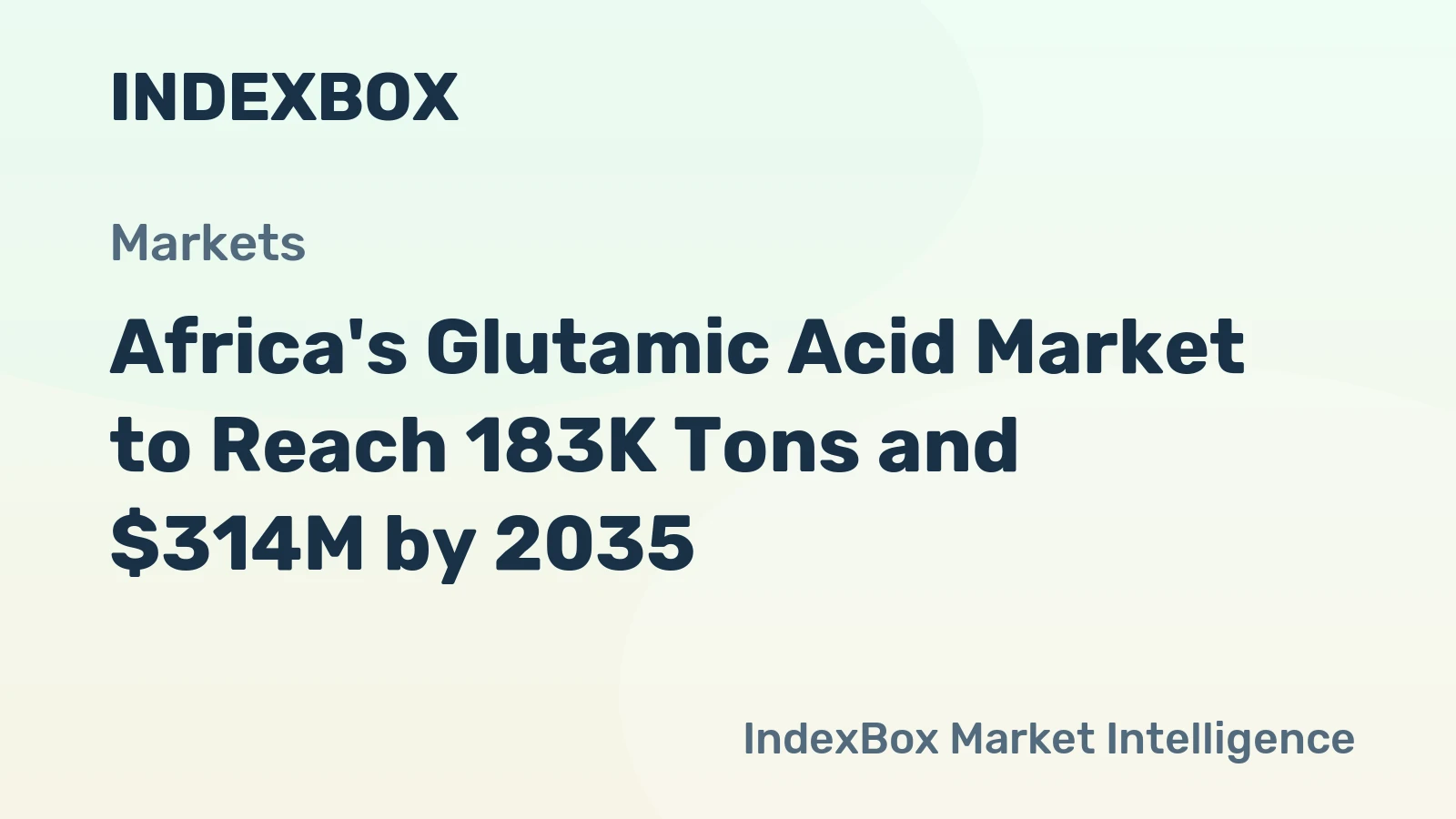 Africa's Glutamic Acid Market to Reach 183K Tons and $314M by 2035