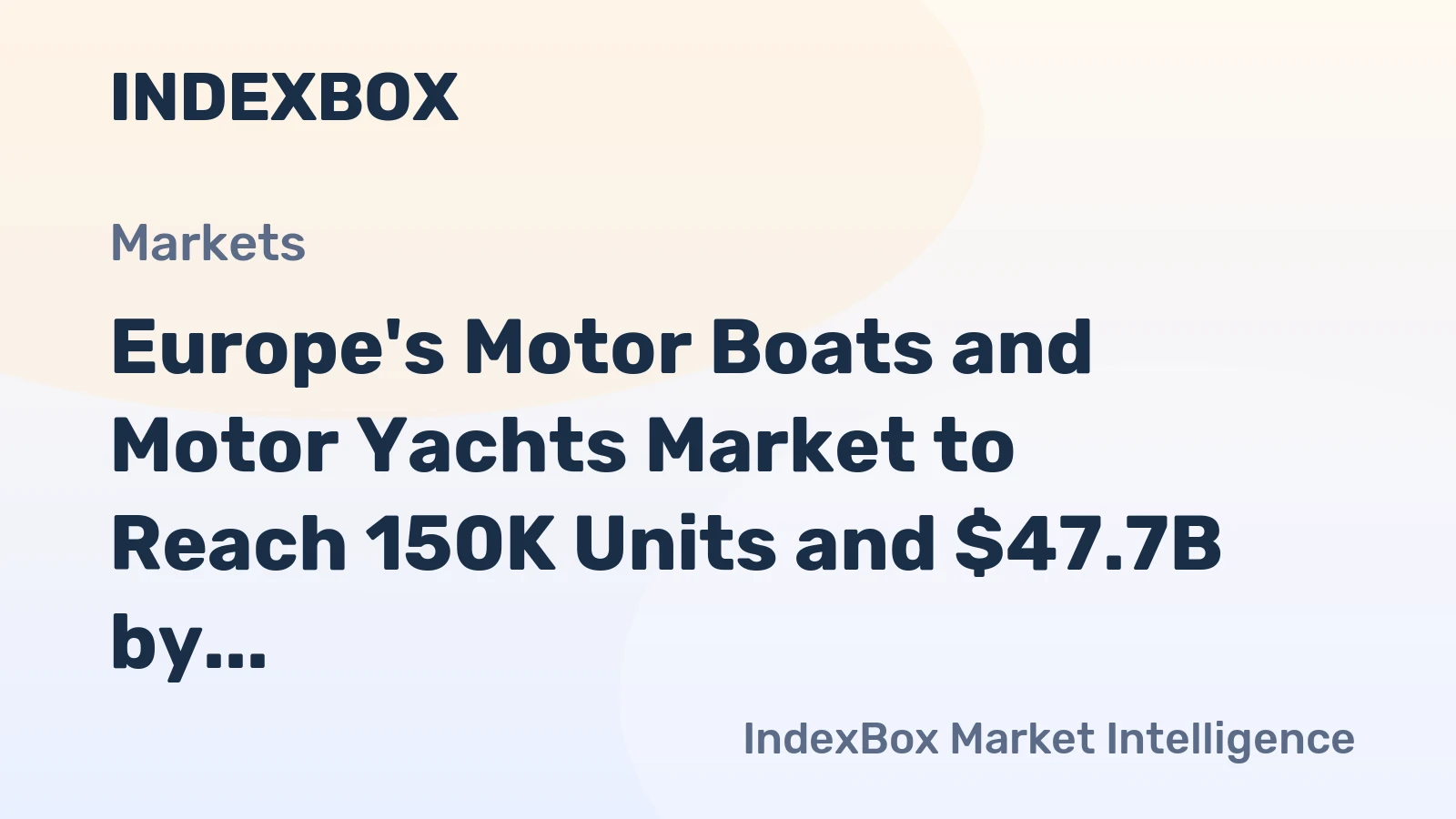 Europe's Motor Boats and Motor Yachts Market to Reach 150K Units and $47.7B by 2035