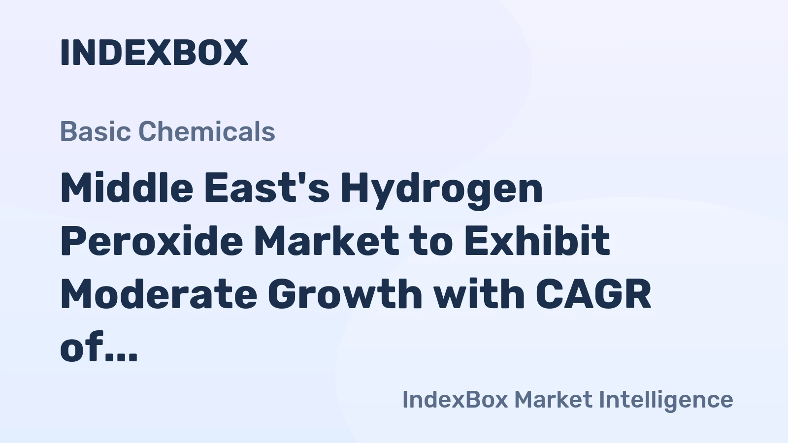Middle East's Hydrogen Peroxide Market to Exhibit Moderate Growth with CAGR of +0.5% from 2024 to 2035