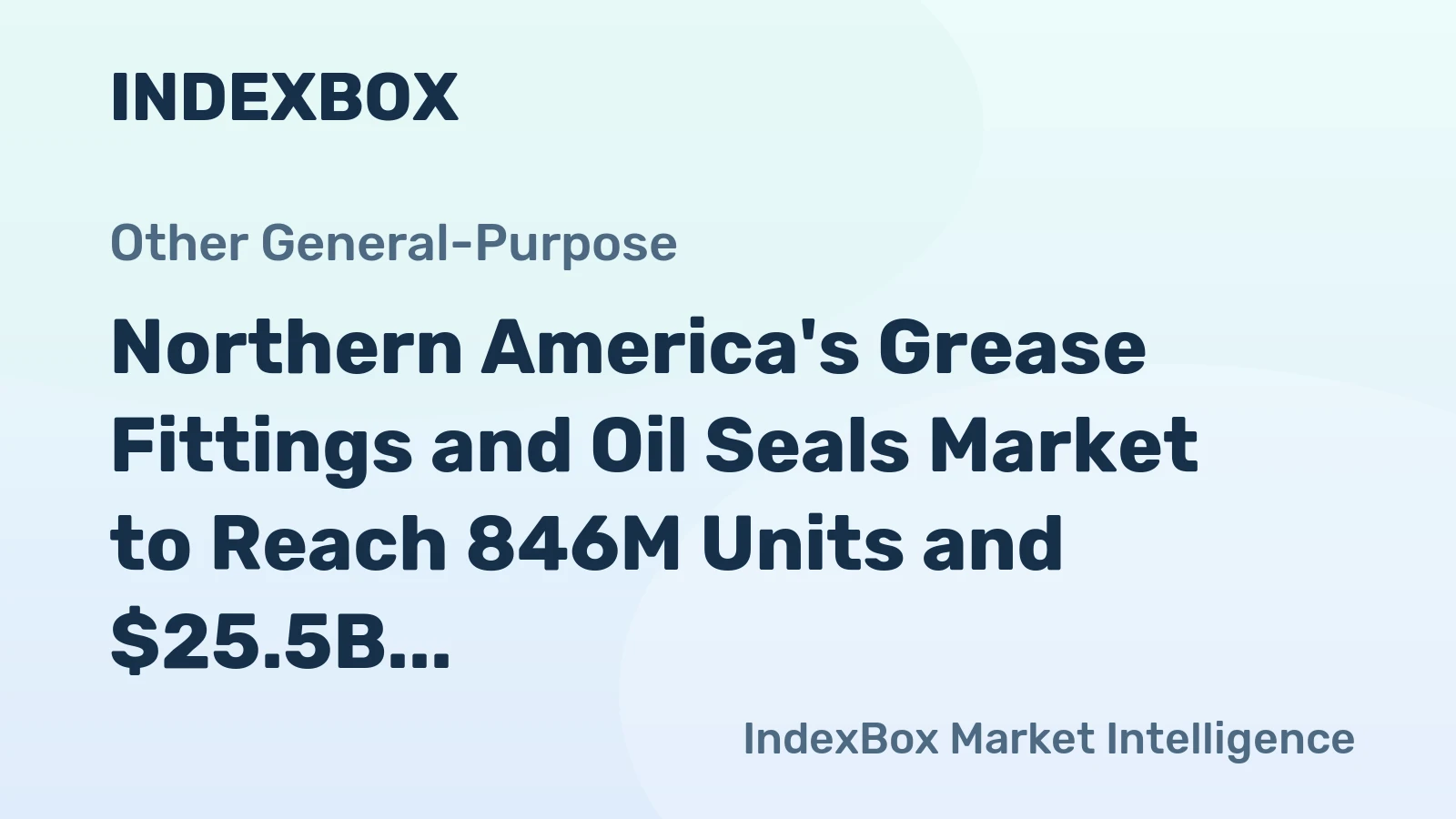 Northern America's Grease Fittings and Oil Seals Market to Reach 846M Units and $25.5B by 2035
