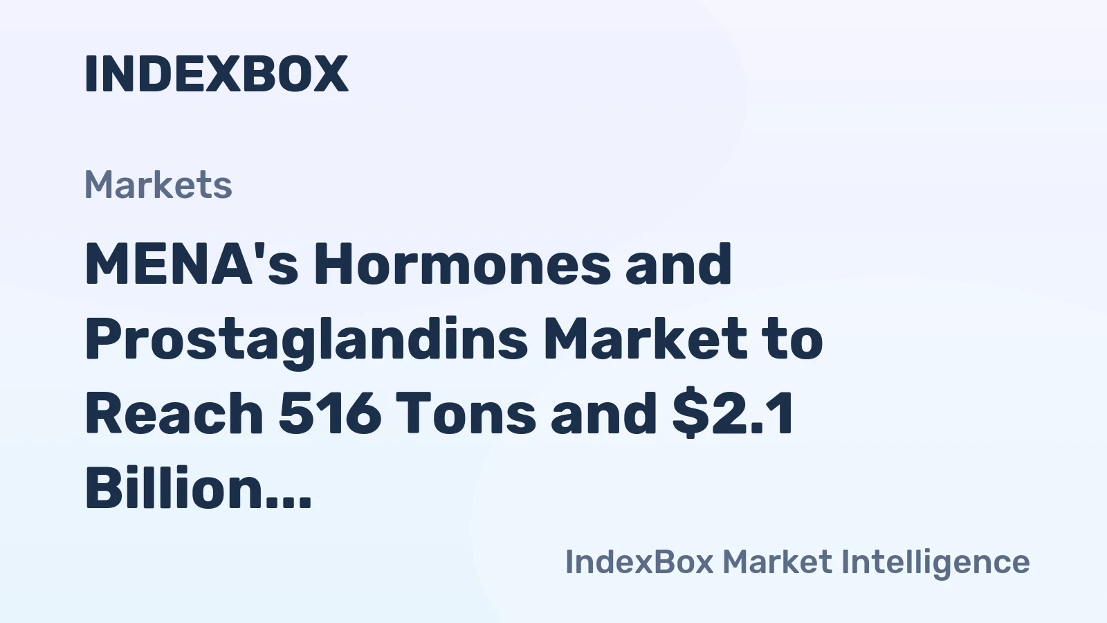 MENA's Hormones and Prostaglandins Market to Reach 516 Tons and $2.1 Billion