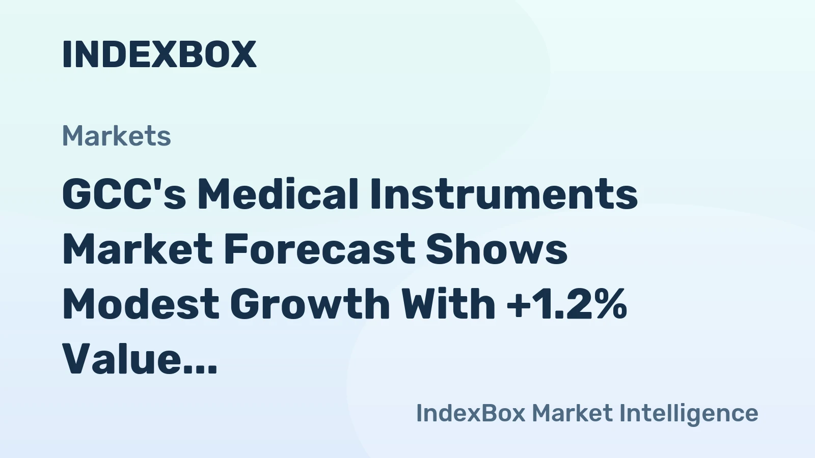 GCC's Medical Instruments Market Forecast Shows Modest Growth With +1.2% Value CAGR