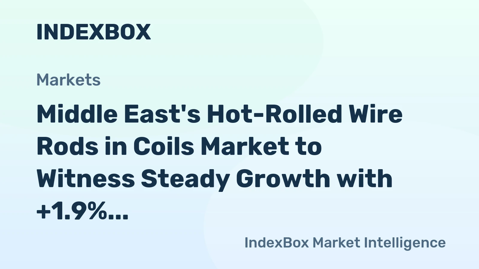 Middle East's Hot-Rolled Wire Rods in Coils Market to Witness Steady Growth with +1.9% CAGR