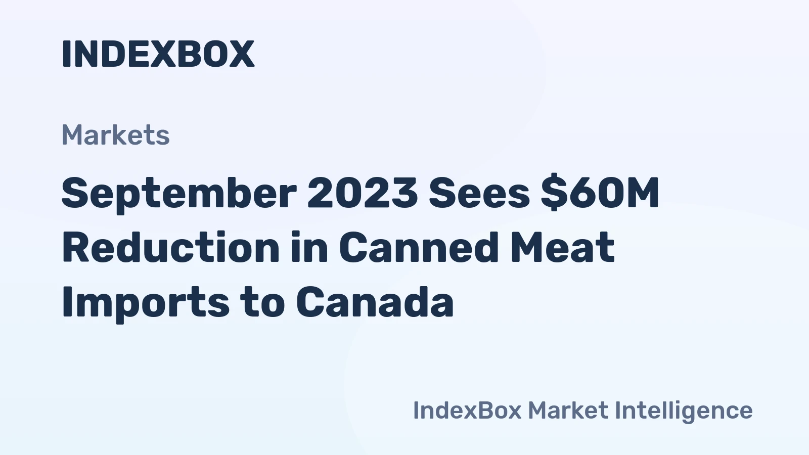 September 2023 Sees $60M Reduction in Canned Meat Imports to Canada.