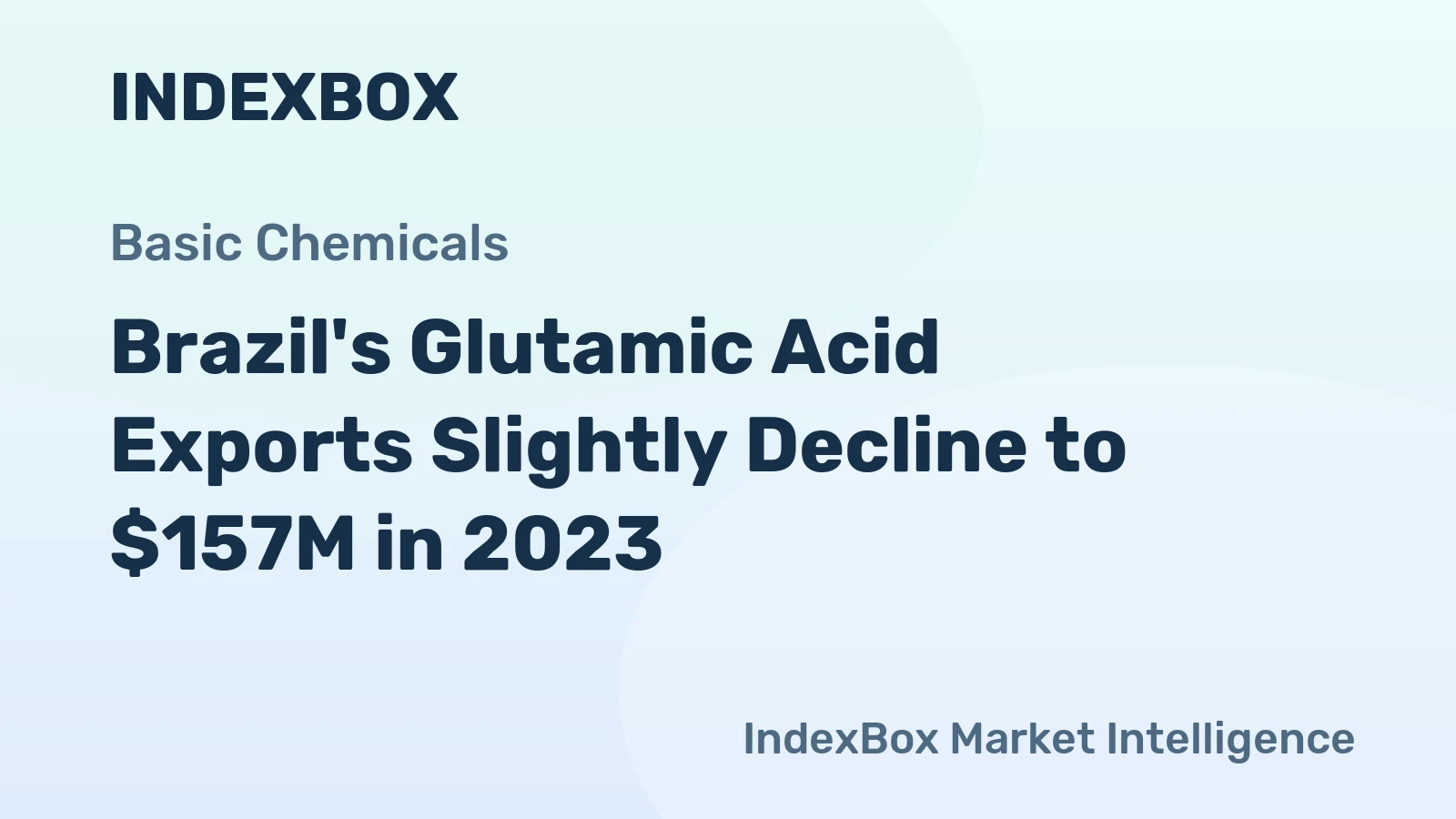 Brazil's Glutamic Acid Exports Slightly Decline to $157M in 2023