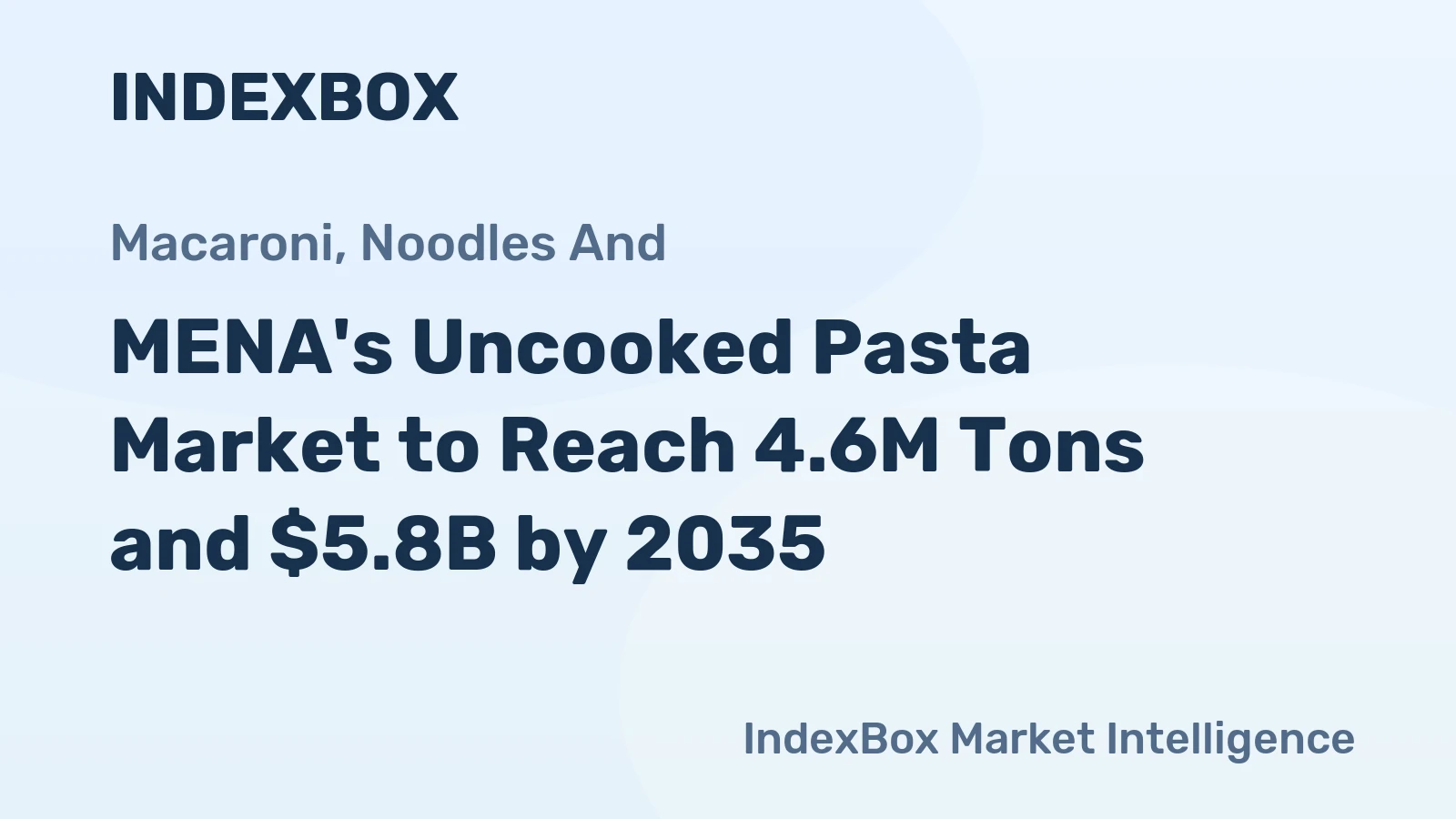 MENA's Uncooked Pasta Market to Reach 4.6M Tons and $5.8B by 2035