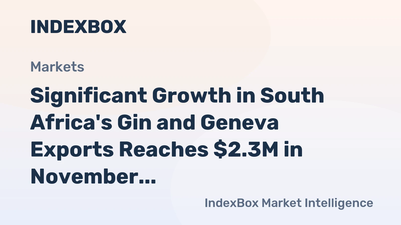 Significant Growth in South Africa's Gin and Geneva Exports Reaches $2.3M in November 2023
