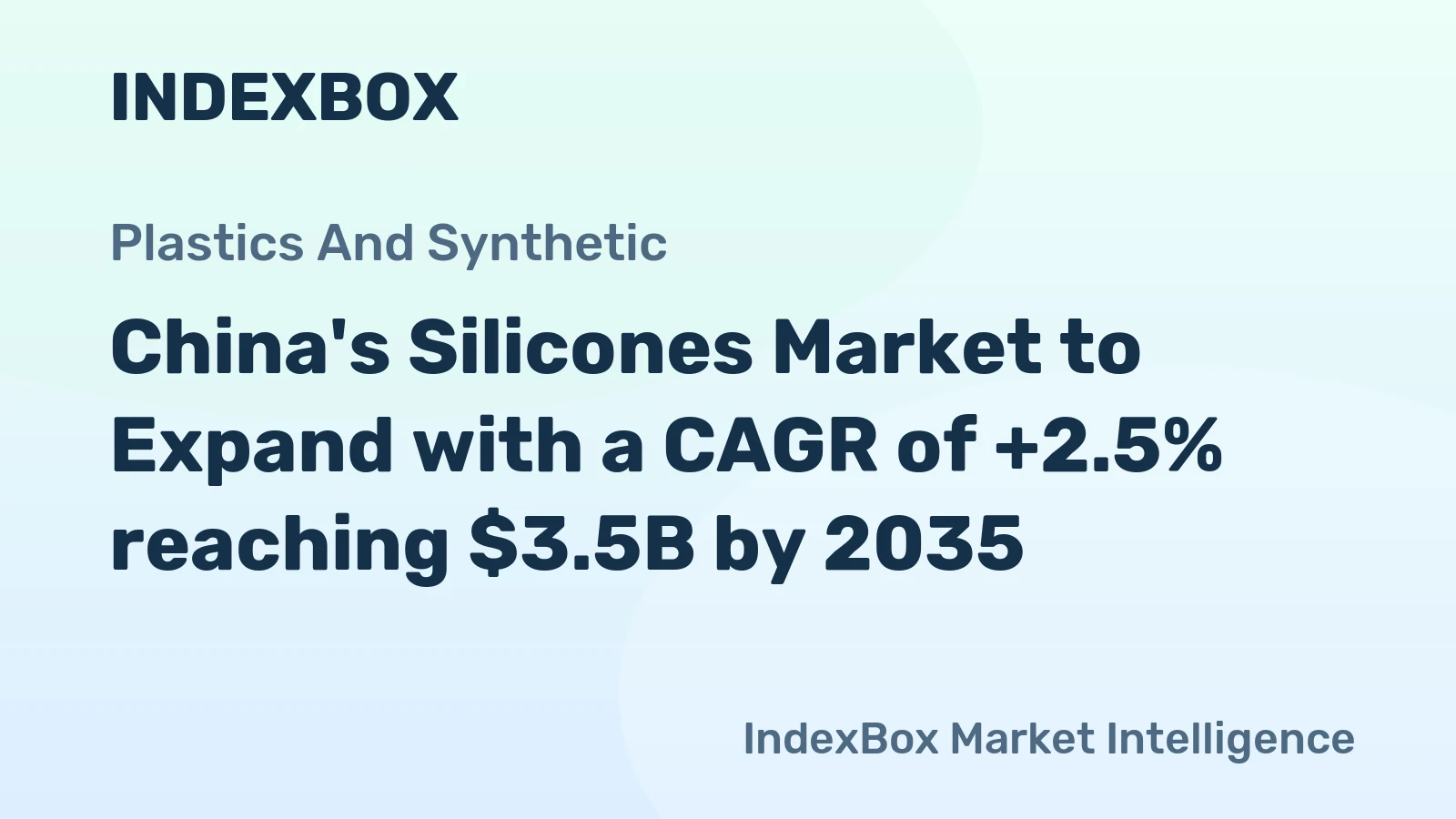 China's Silicones Market to Expand with a CAGR of +2.5% reaching $3.5B by 2035