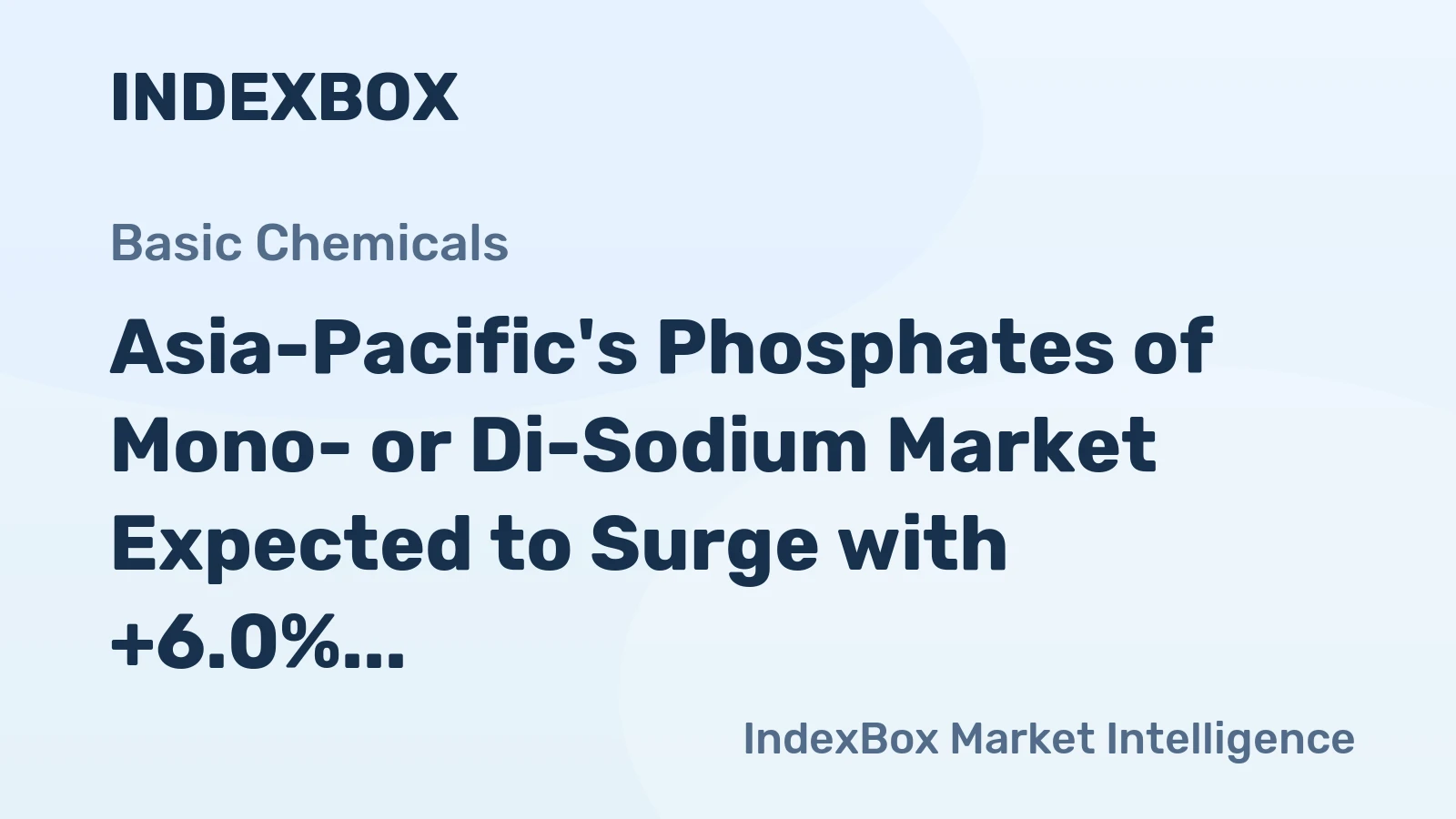Asia-Pacific's Phosphates of Mono- or Di-Sodium Market Expected to Surge with +6.0% CAGR from 2024 to 2035