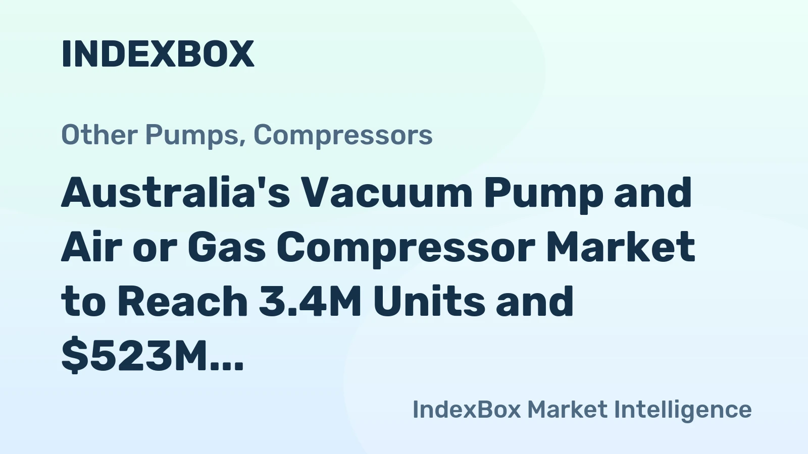 Australia's Vacuum Pump and Air or Gas Compressor Market to Reach 3.4M Units and $523M by 2035