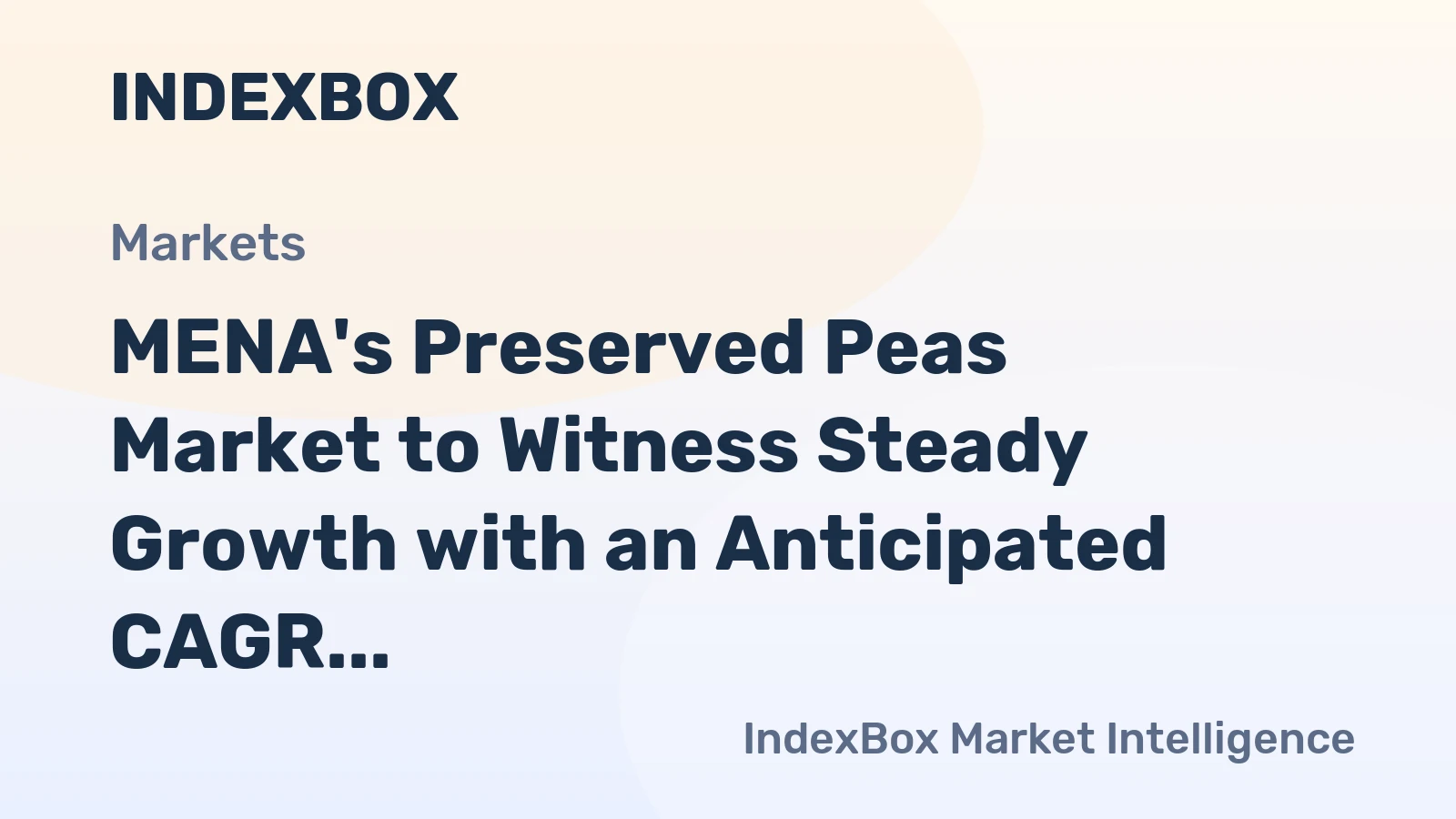 MENA's Preserved Peas Market to Witness Steady Growth with an Anticipated CAGR of +0.8% from 2024 to 2035