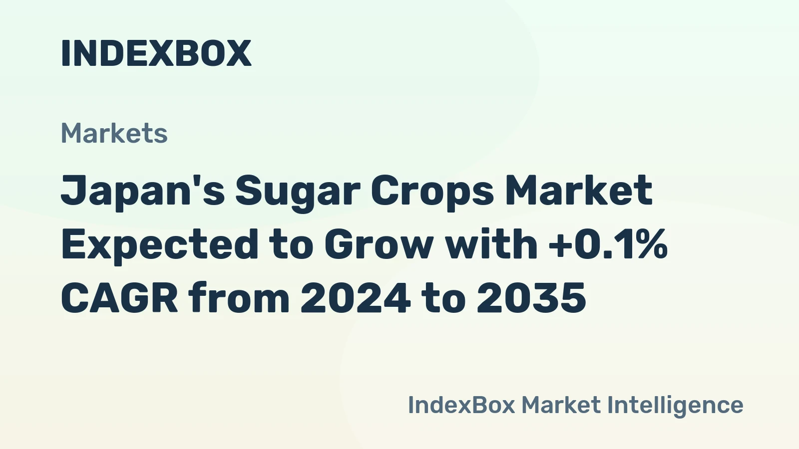 Japan's Sugar Crops Market Expected to Grow with +0.1% CAGR from 2024 to 2035
