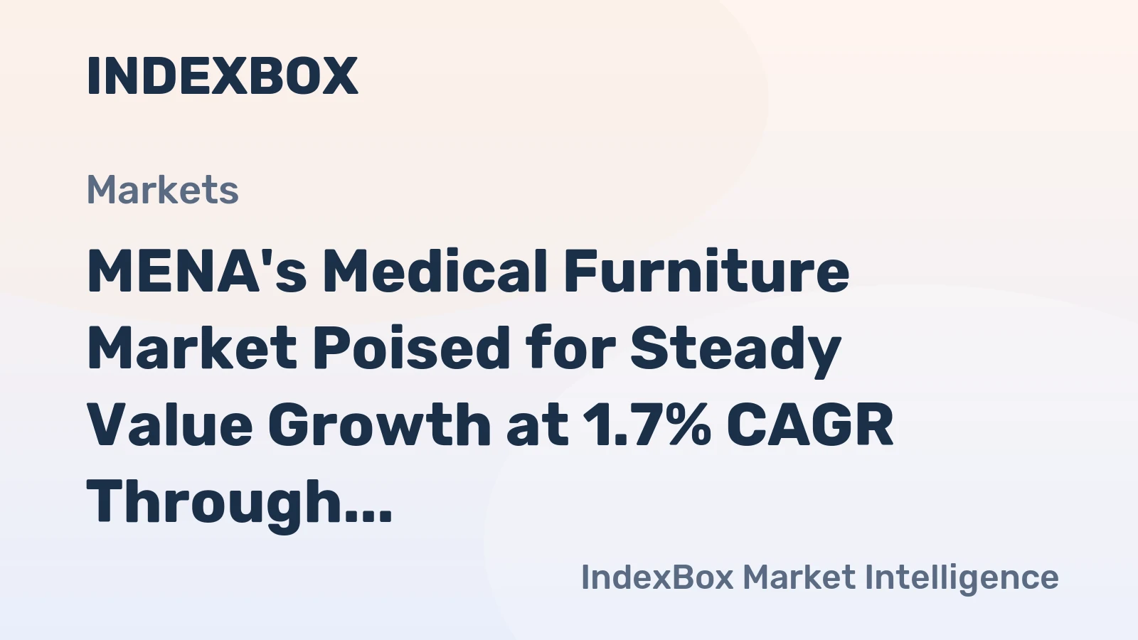 MENA's Medical Furniture Market Poised for Steady Value Growth at 1.7% CAGR Through 2035