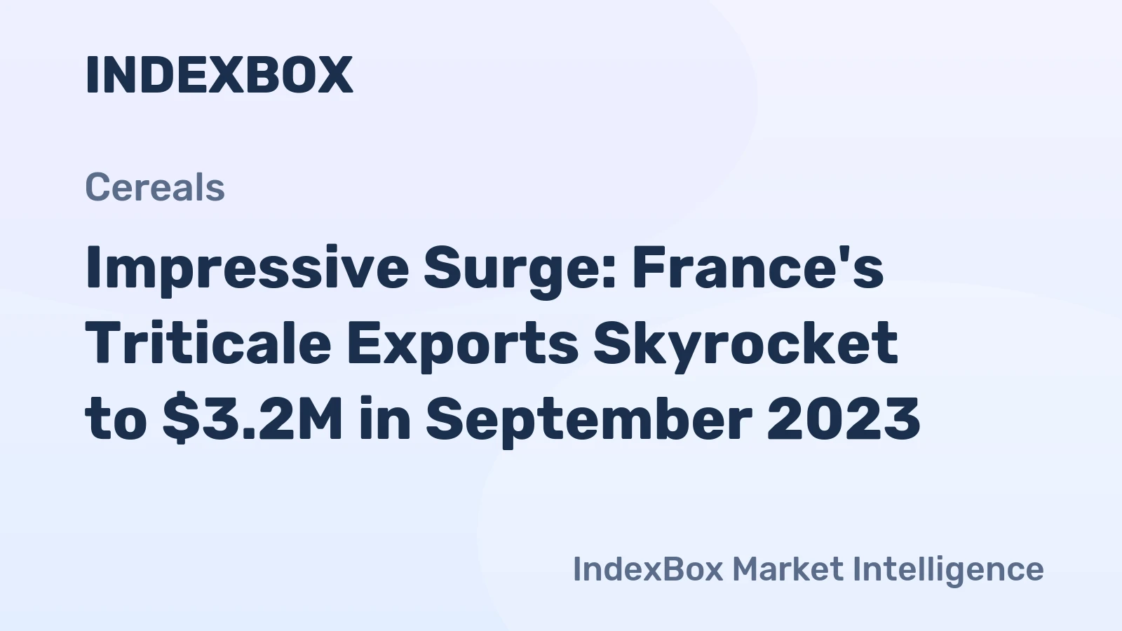 Impressive Surge: France's Triticale Exports Skyrocket to $3.2M in September 2023