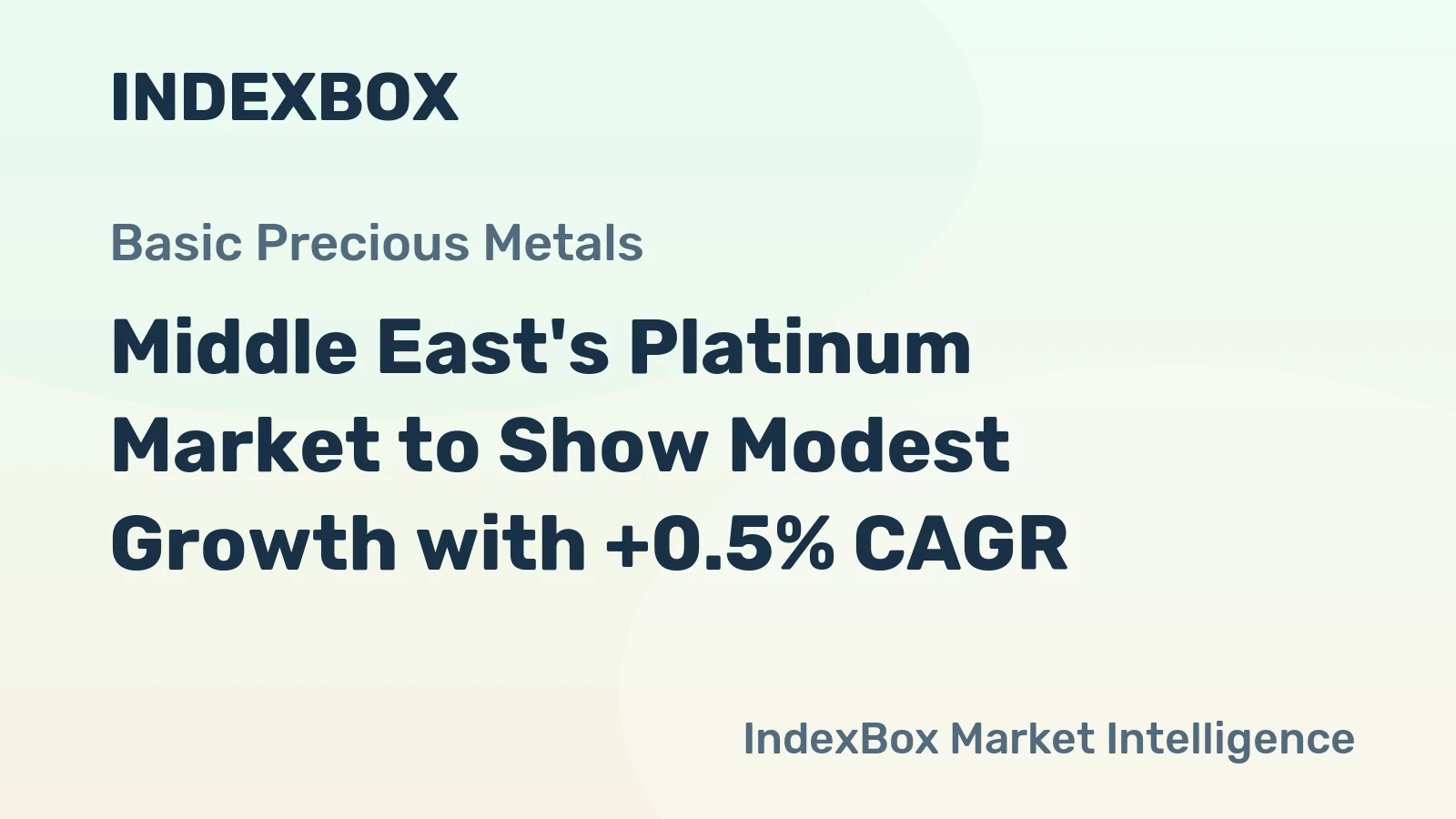 Middle East's Platinum Market to Show Modest Growth with +0.5% CAGR