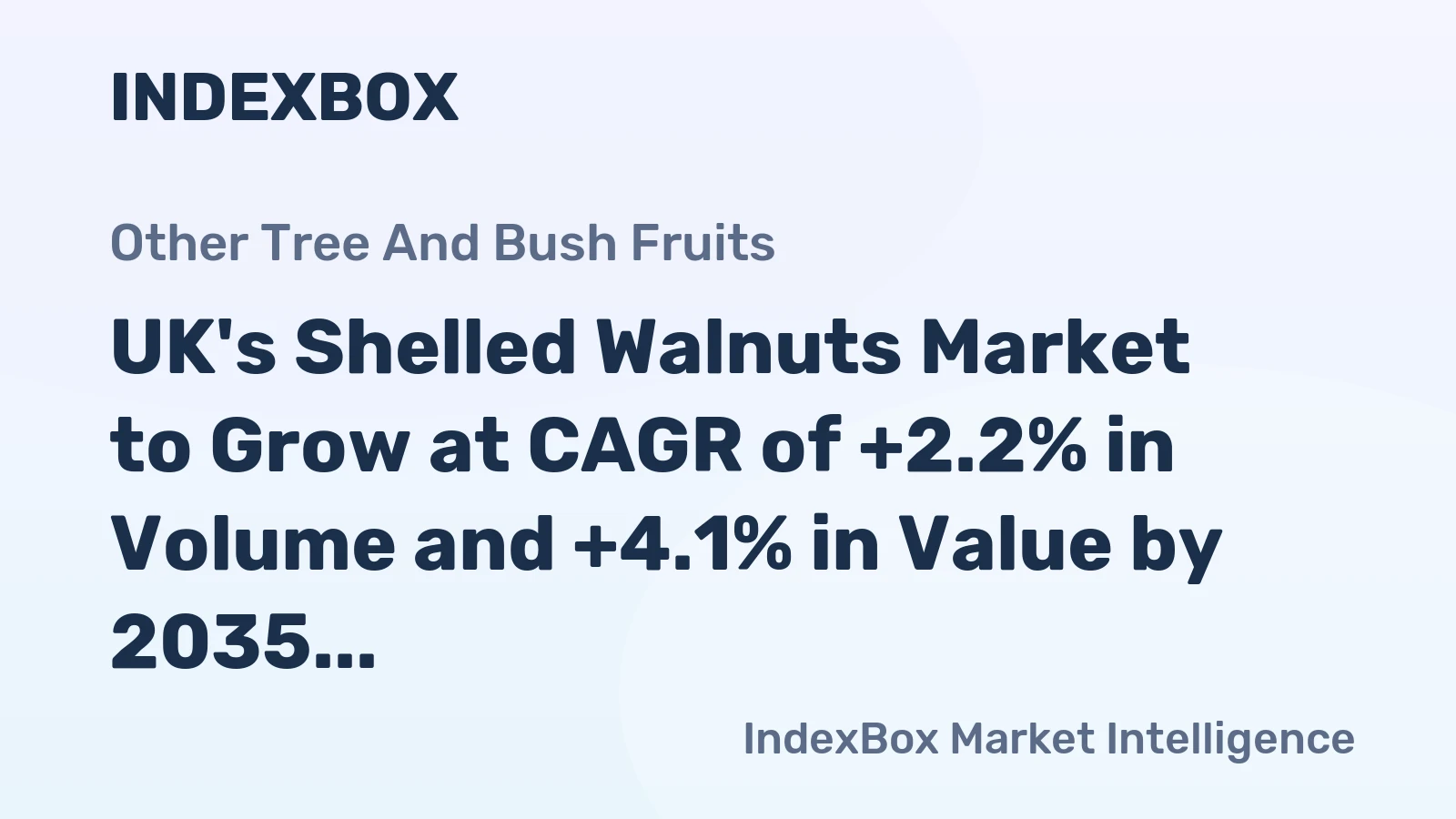 UK's Shelled Walnuts Market to Grow at CAGR of +2.2% in Volume and +4.1% in Value by 2035