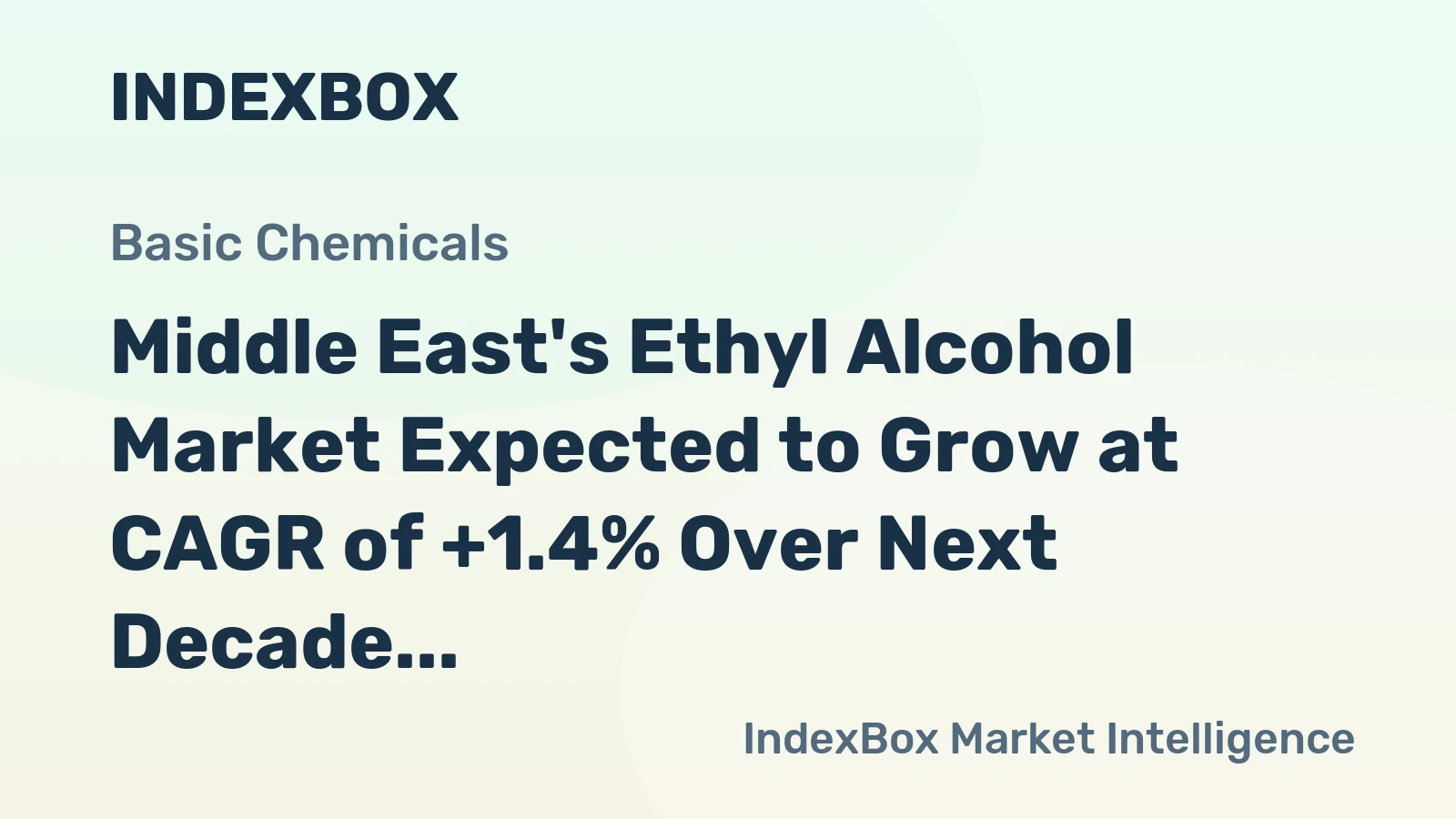 Middle East's Ethyl Alcohol Market Expected to Grow at CAGR of +1.4% Over Next Decade