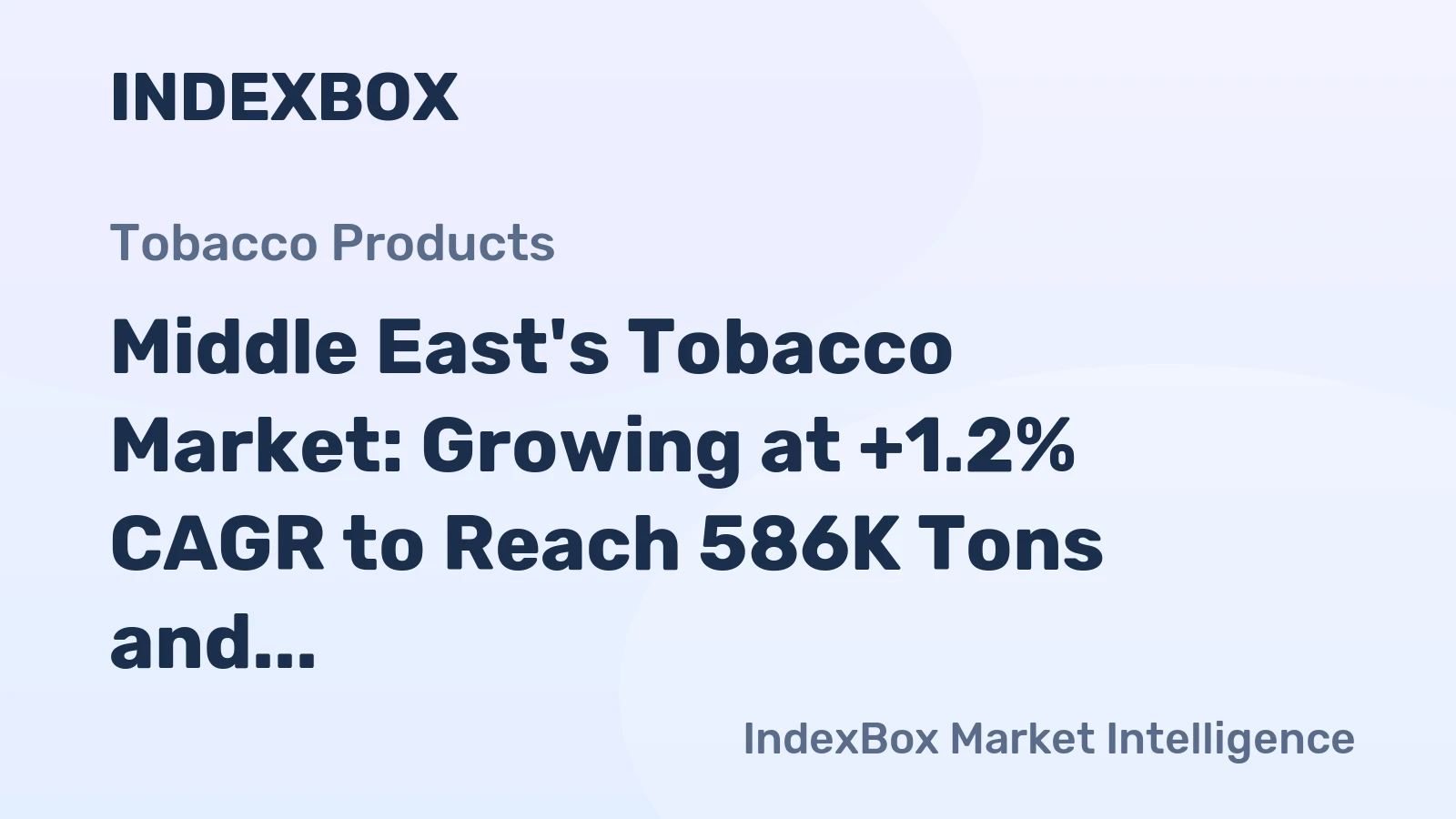 Middle East's Tobacco Market: Growing at +1.2% CAGR to Reach 586K Tons and $7B by 2035