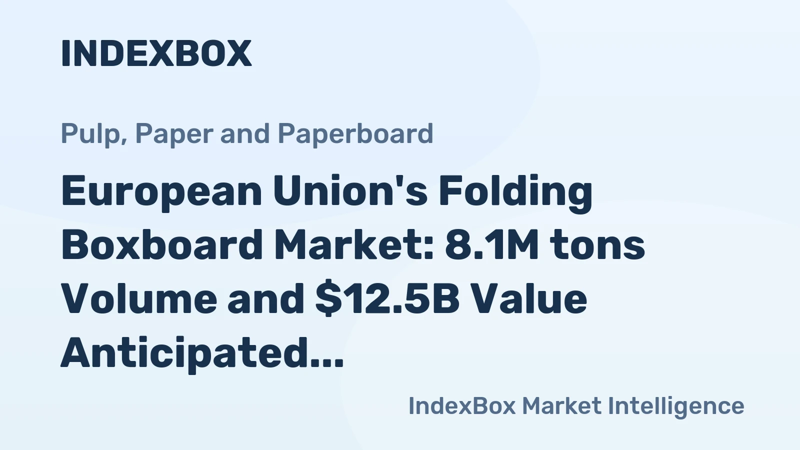 European Union's Folding Boxboard Market: 8.1M tons Volume and $12.5B Value Anticipated by 2035