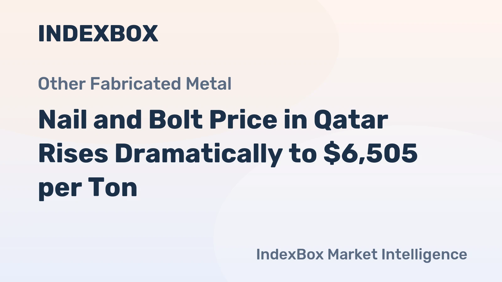 Nail and Bolt Price in Qatar Rises Dramatically to $6,505 per Ton