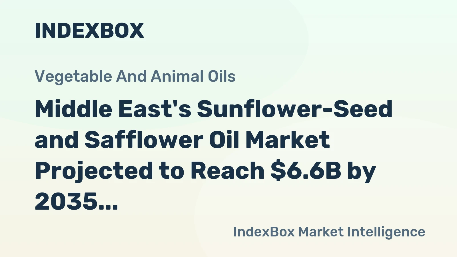 Middle East's Sunflower-Seed and Safflower Oil Market Projected to Reach $6.6B by 2035