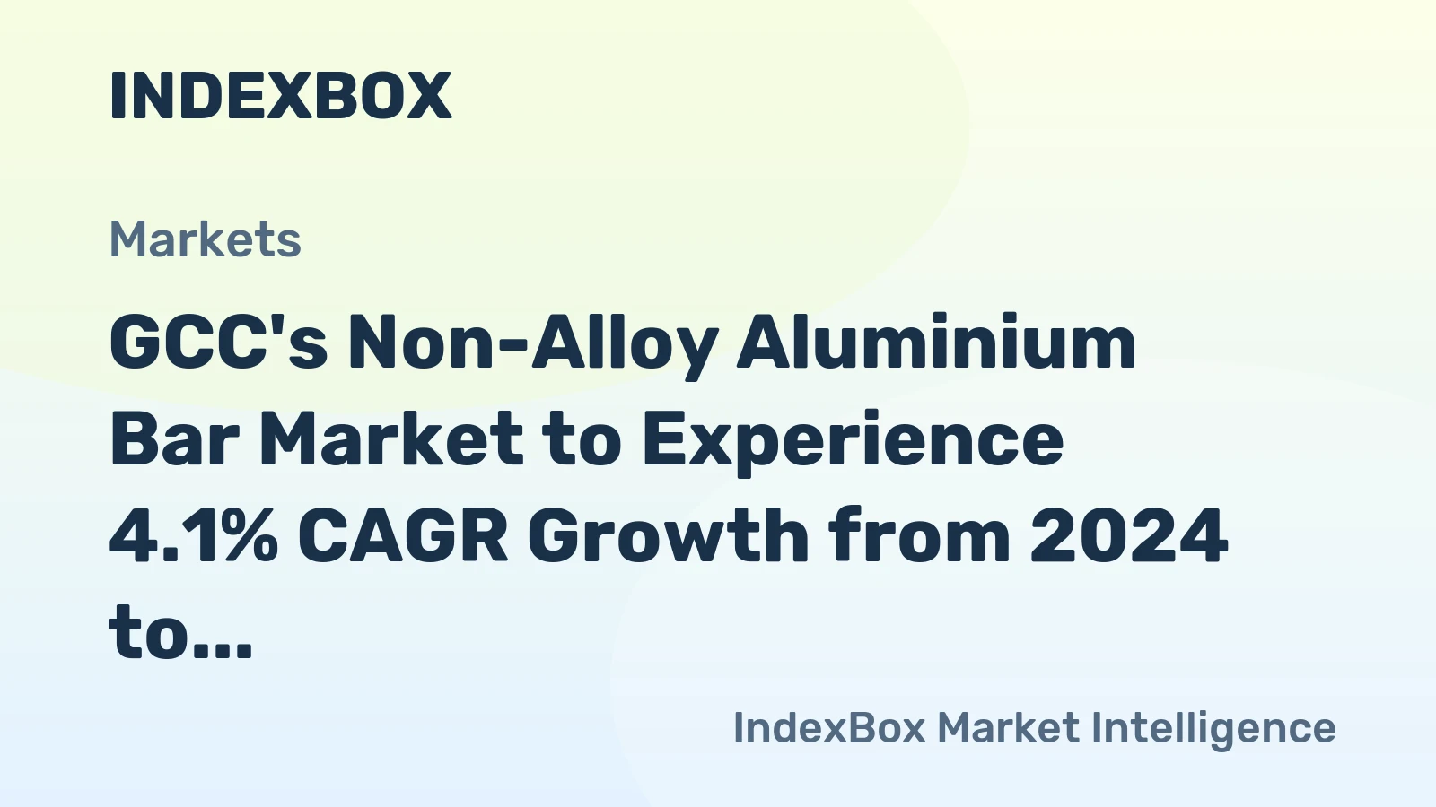 GCC's Non-Alloy Aluminium Bar Market to Experience 4.1% CAGR Growth from 2024 to 2035, Reaching 71K Tons
