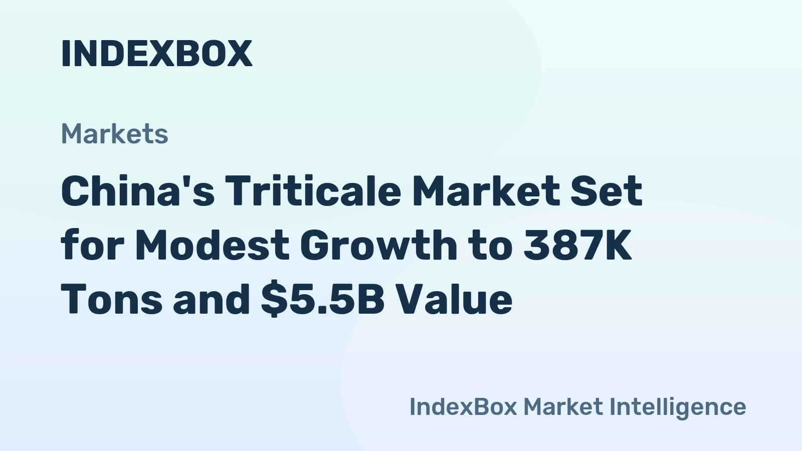 China's Triticale Market Set for Modest Growth to 387K Tons and $5.5B Value